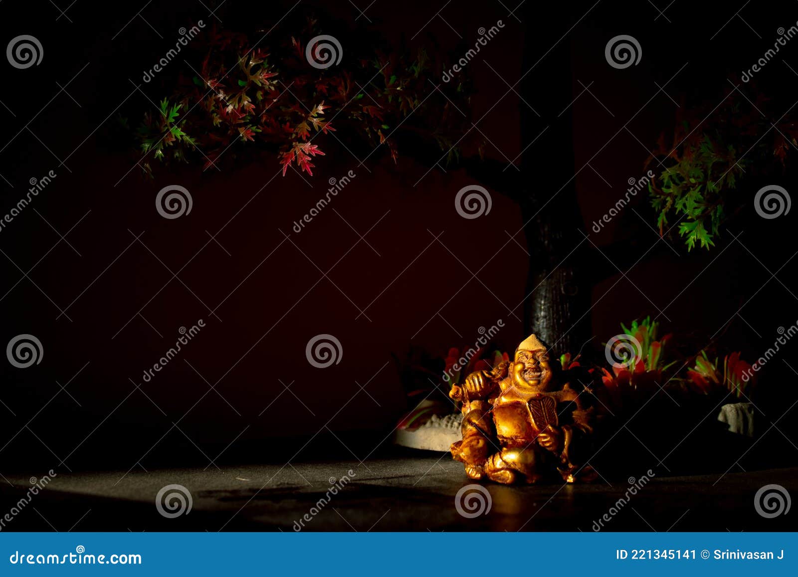 Laughing Buddha Statue On Under The Tree. Statue Of Laughing Buddha ...