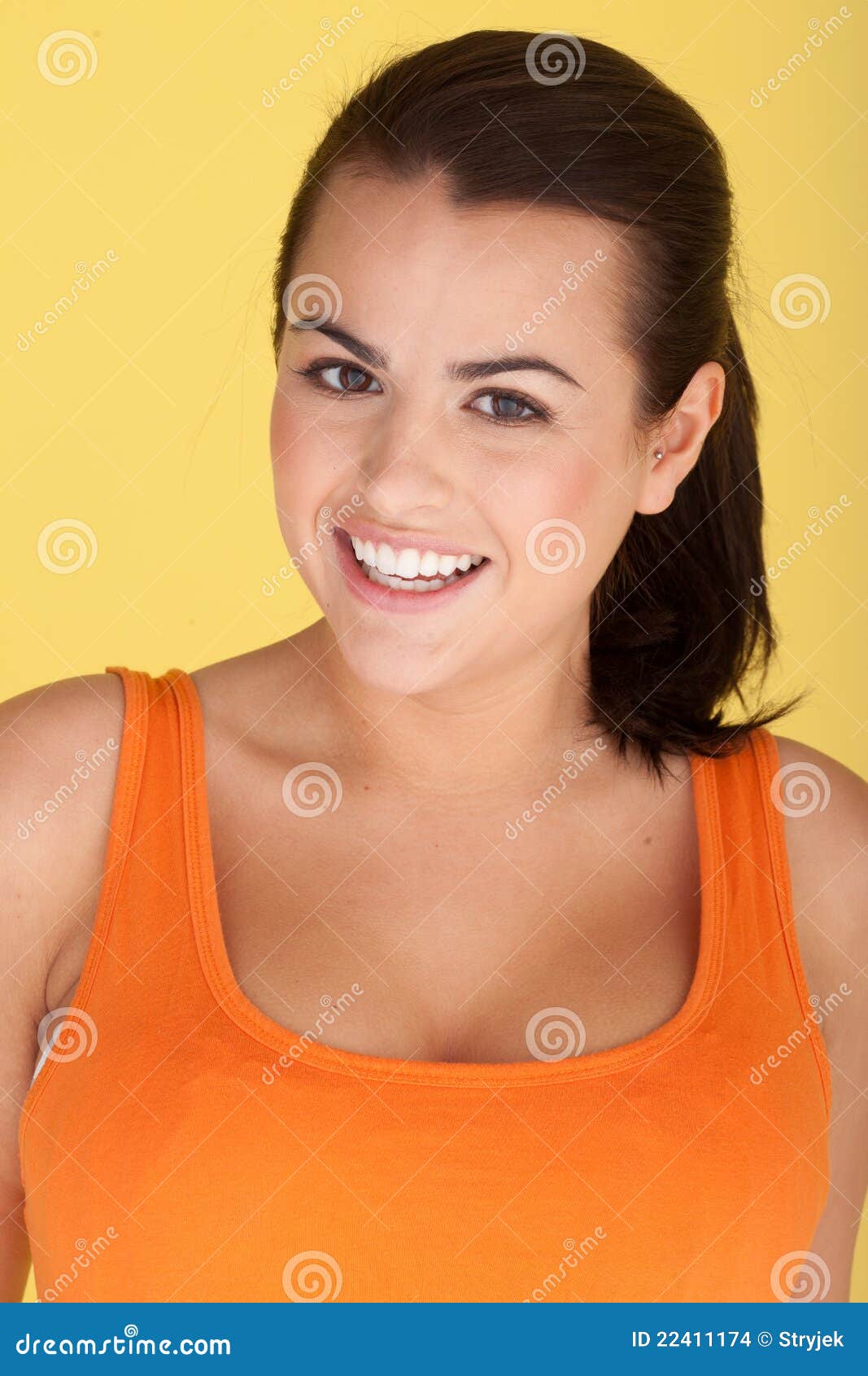 Laughing Carefree Woman stock photo. Image of portrait - 22411174