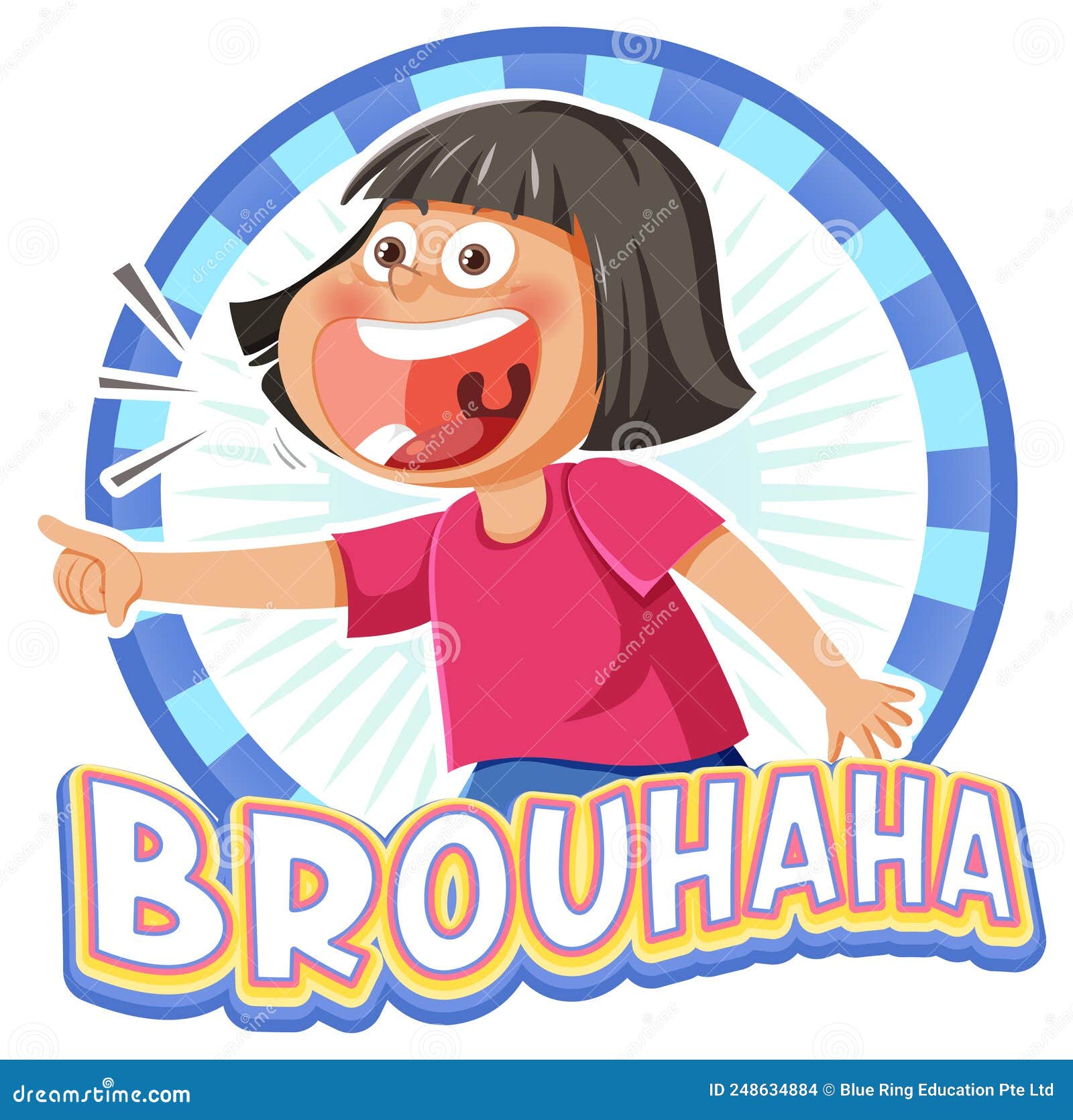 Laughing Cartoon Character with Word Expression Stock Vector ...