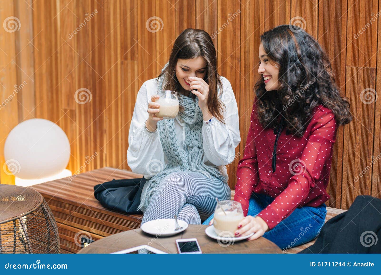 Laughing and coffee stock photo. Image of gorgeous, lifestyle - 61711244