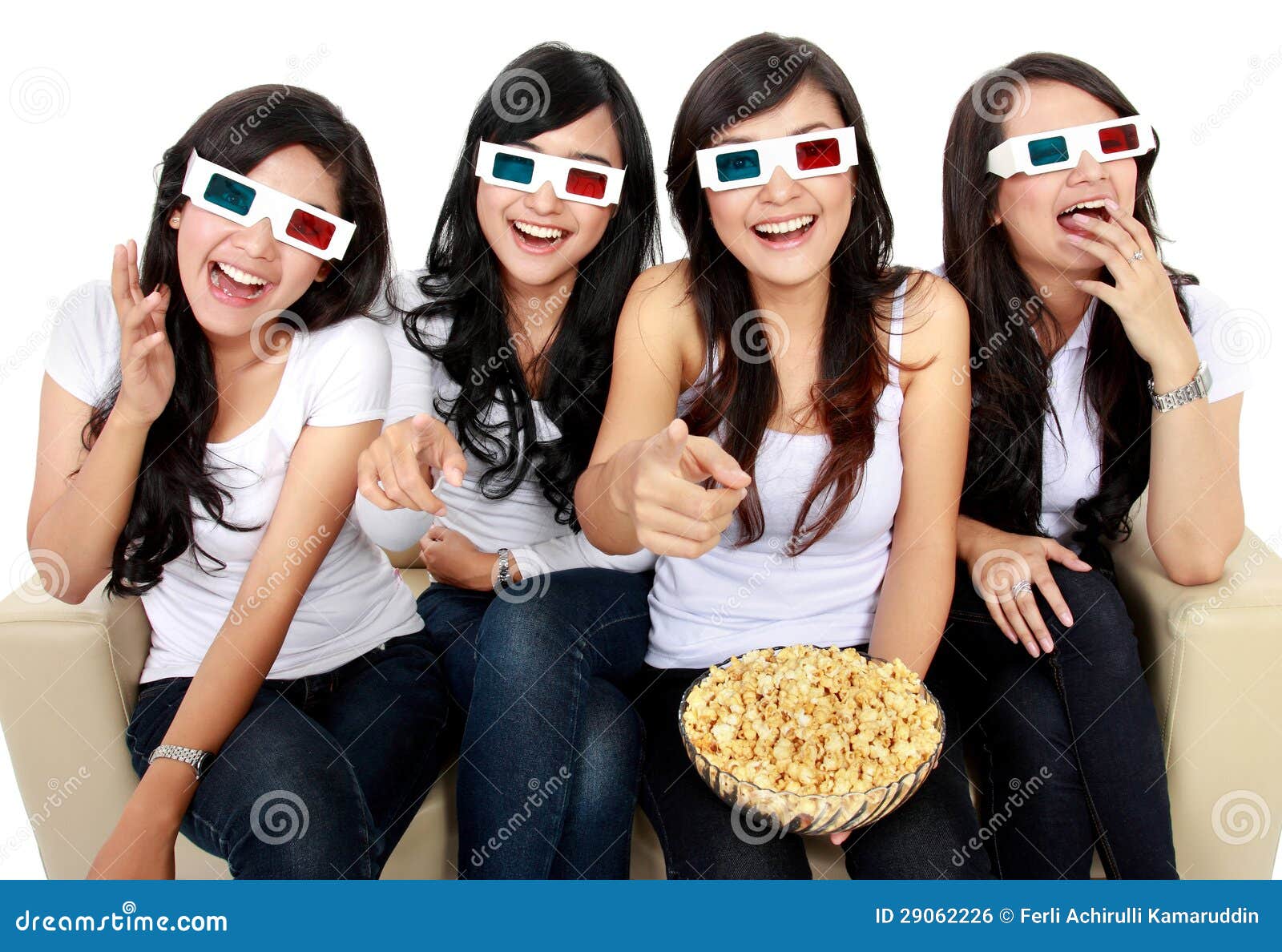 Laughing at Comedy Movie in 3d Stock Photo - Image of house, excited ...