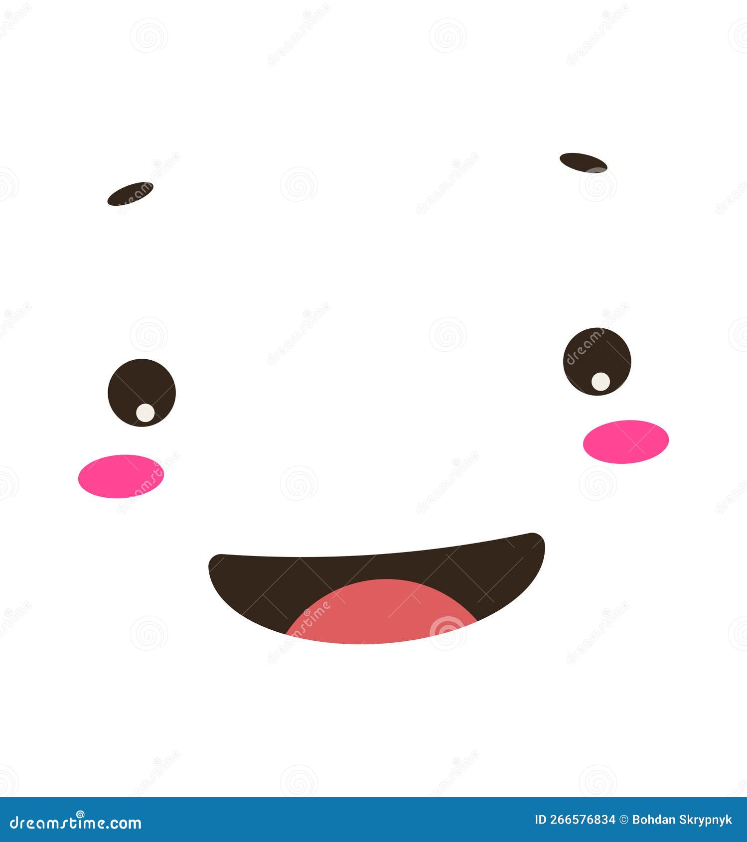 Laughing Comic Face Emotion. Cute Character with Happy Expression Stock ...
