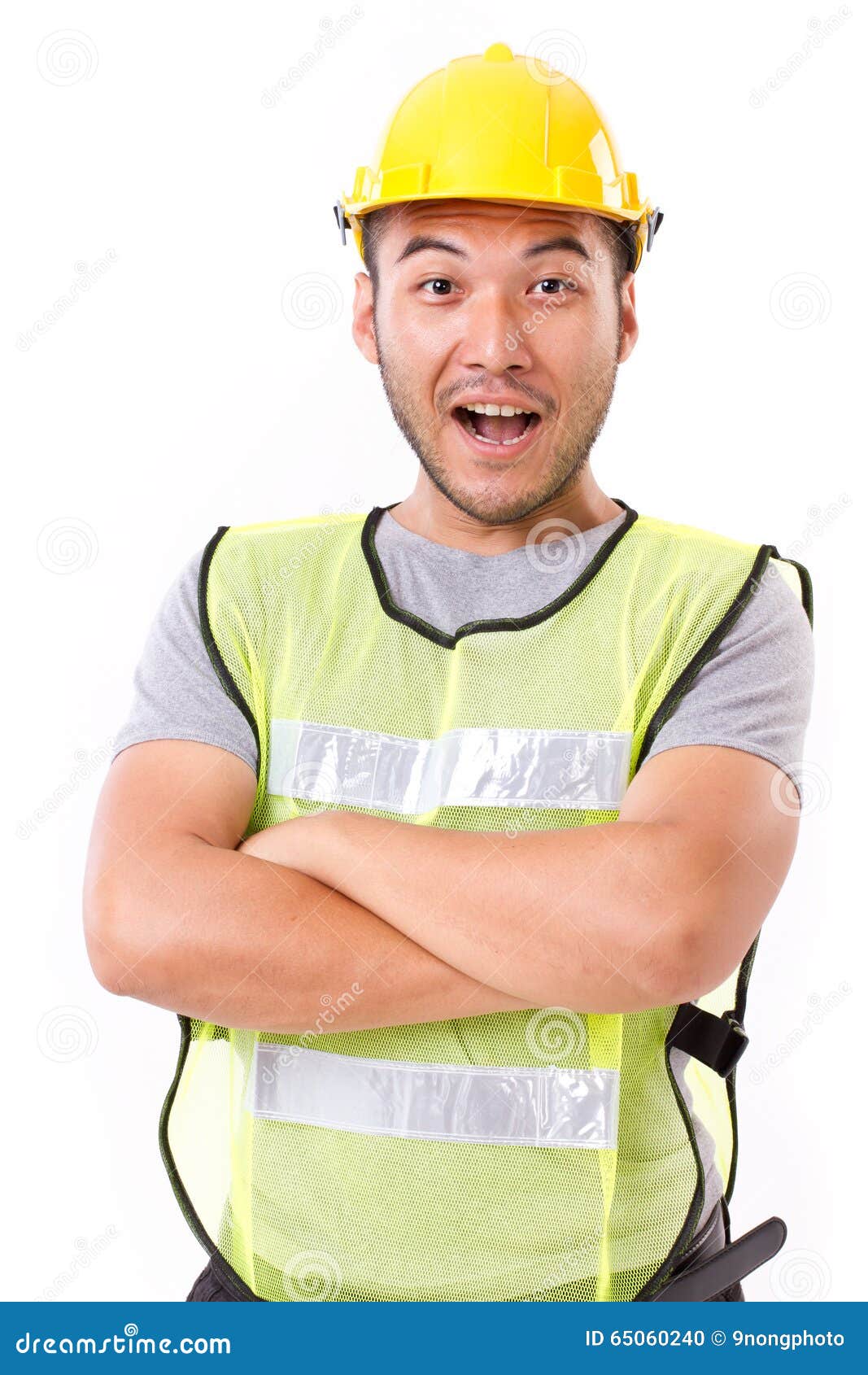 Laughing, Confident, Strong Construction Worker Stock Photo - Image of ...