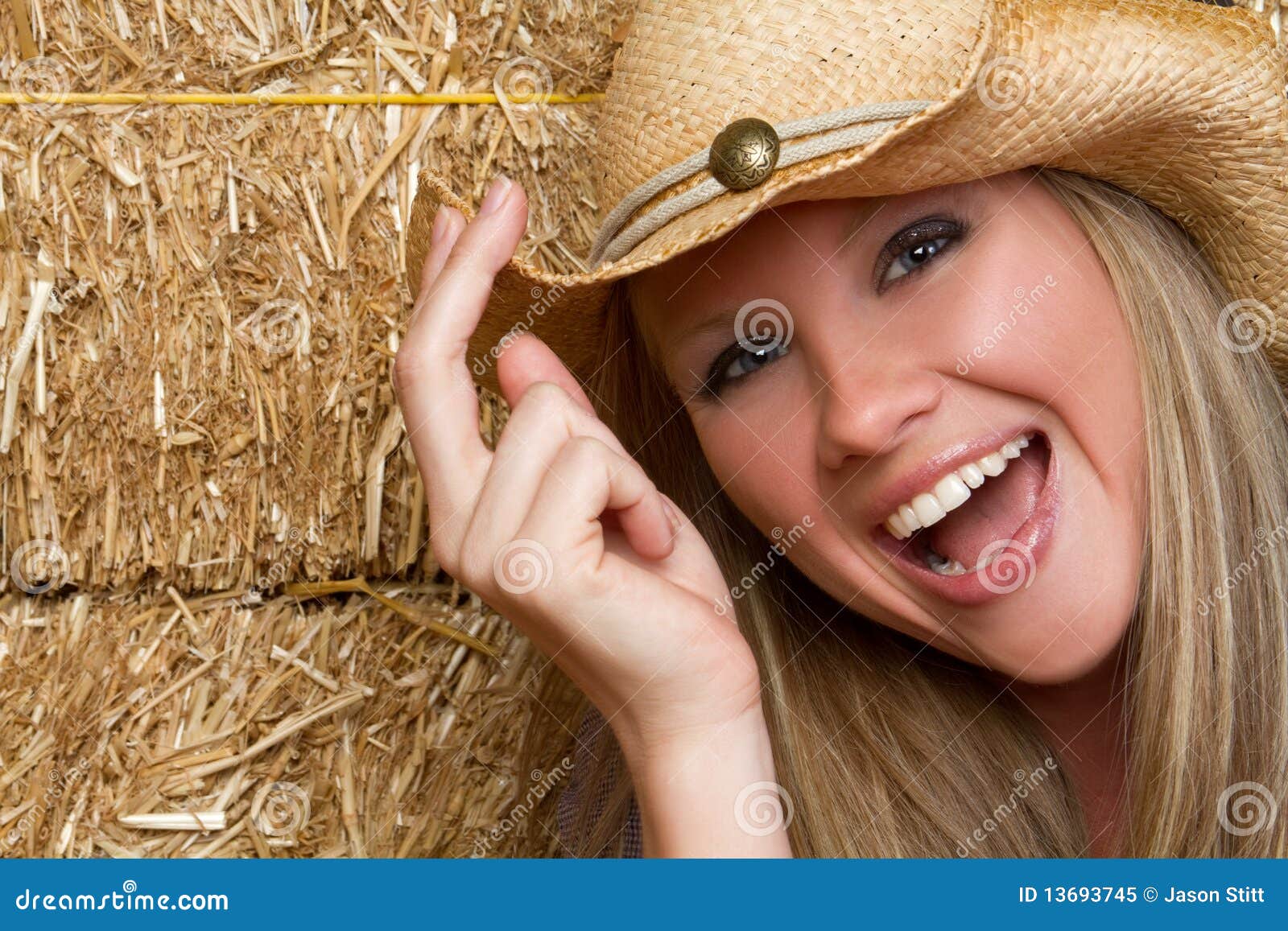 Laughing Country Girl stock image. Image of smiling, cowgirl - 13693745