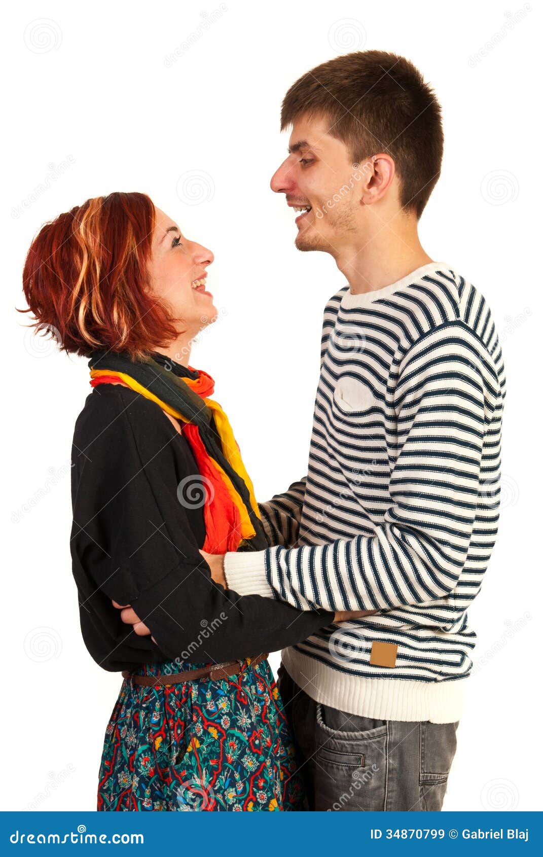Laughing Couple Having Conversation Stock Image - Image of discussion ...