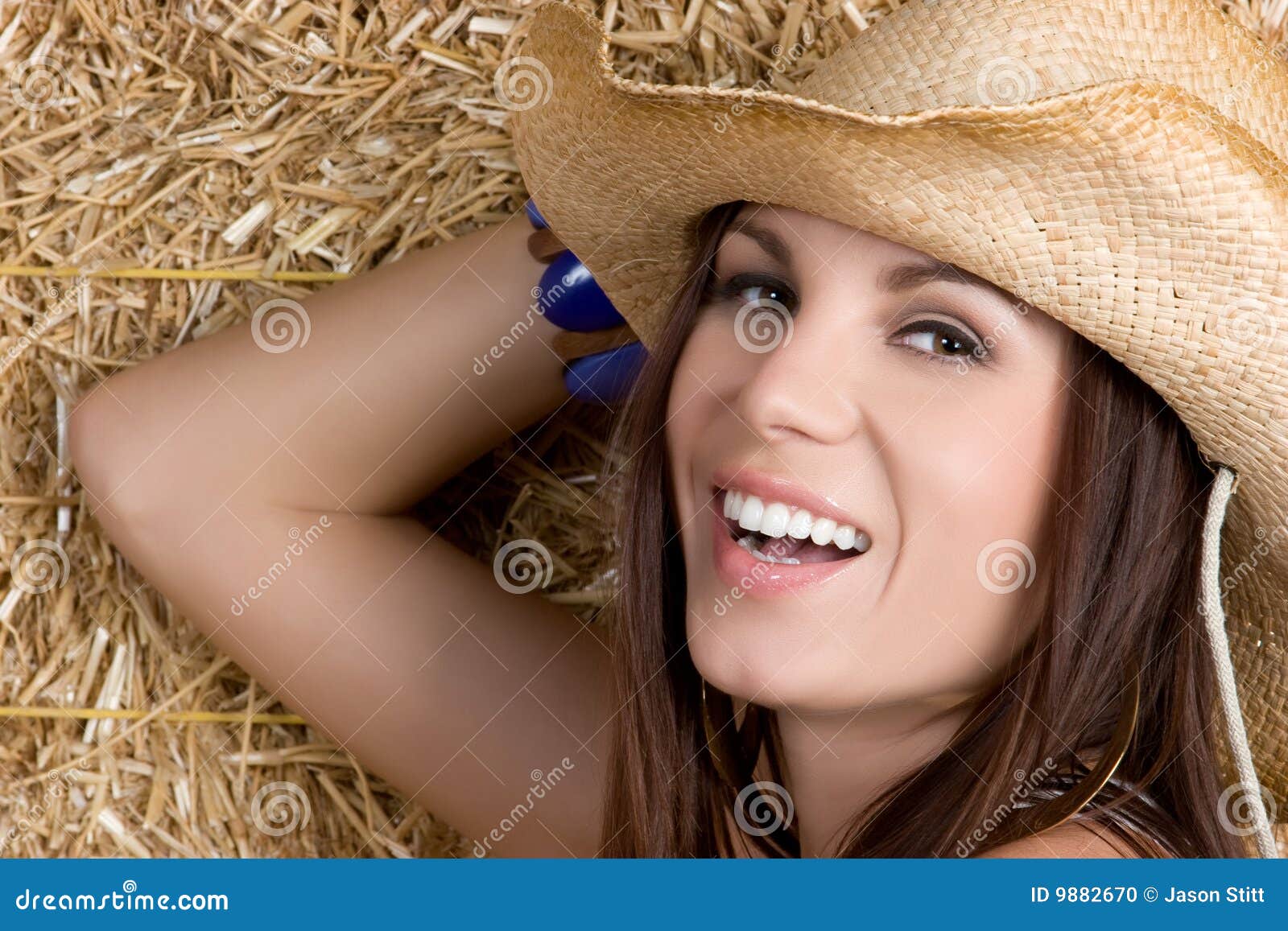 Laughing Cowgirl stock photo. Image of playful, beautiful - 9882670