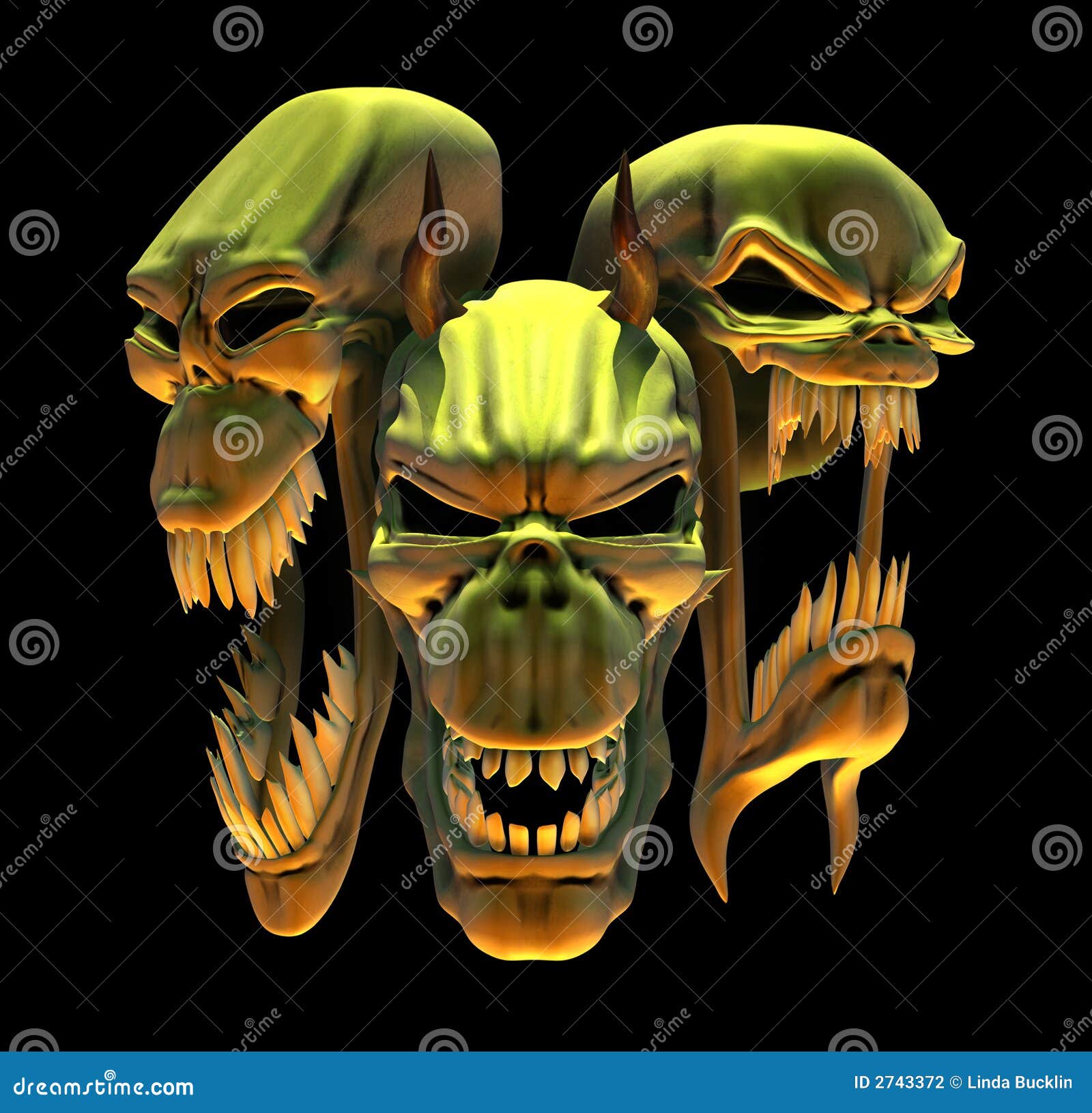 Laughing Demon Skulls stock illustration. Illustration of demon - 2743372
