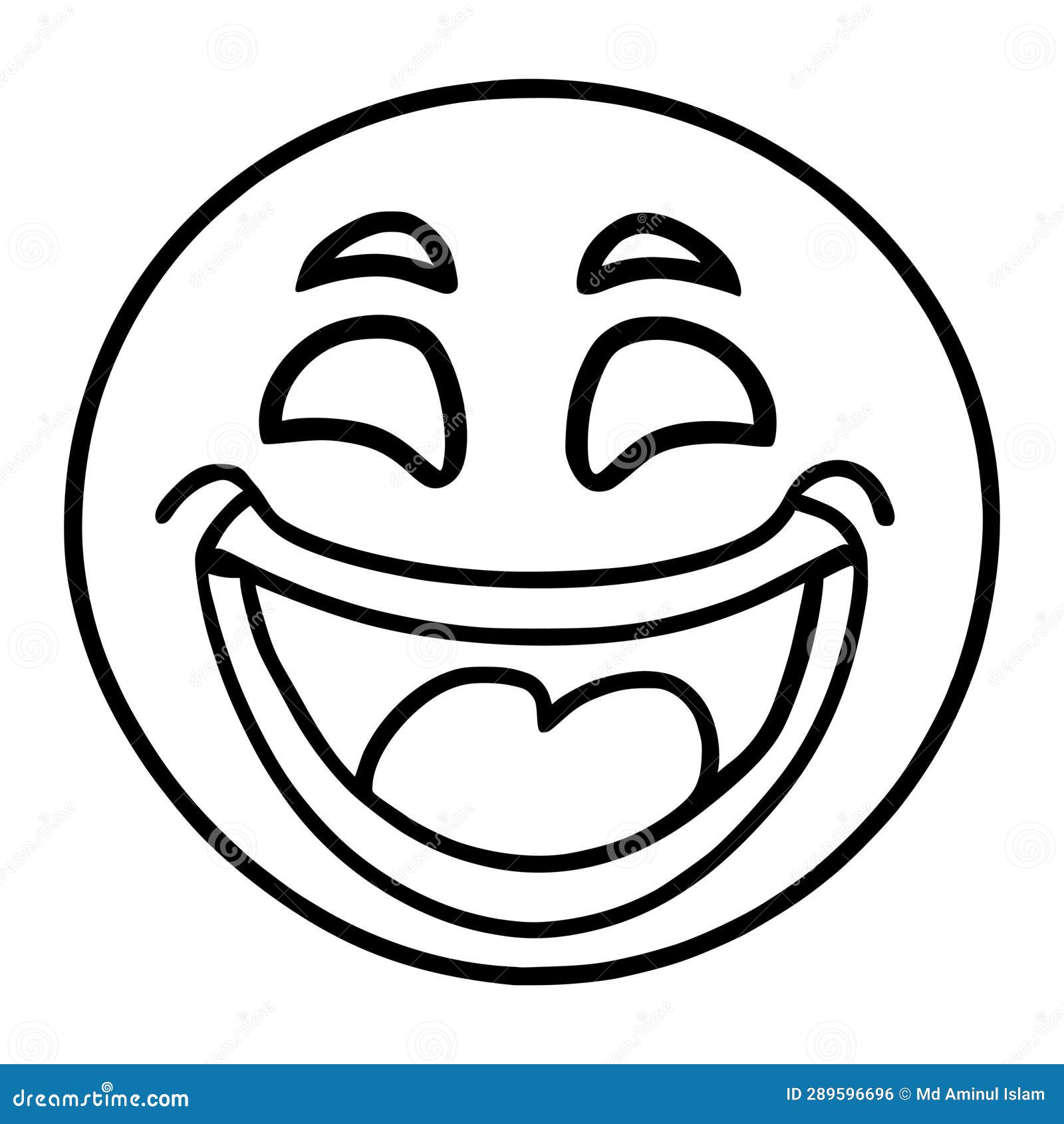 Laughing Emoji Coloring Pages for Kids Stock Illustration ...
