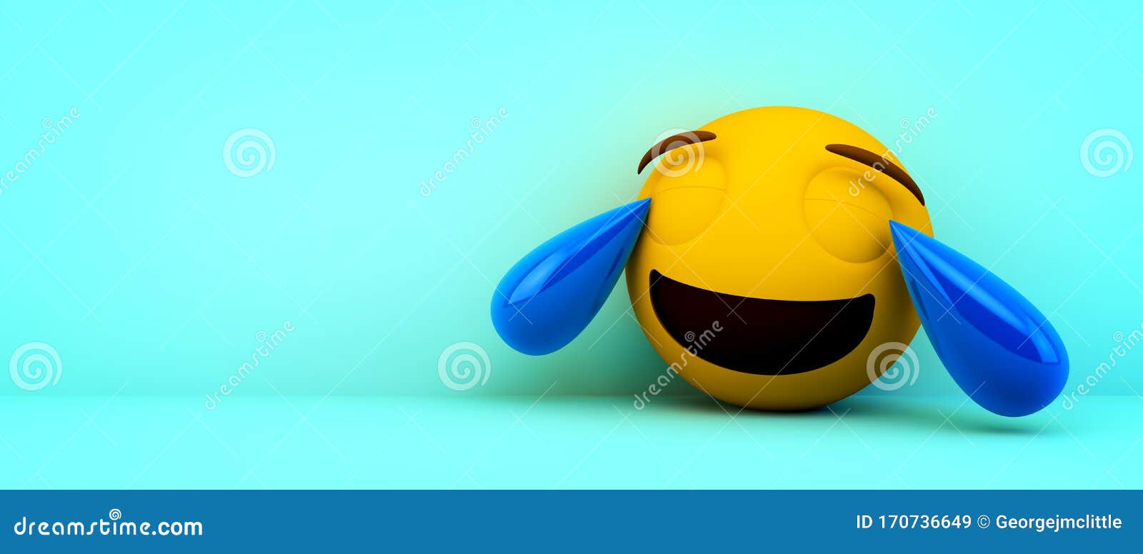 Laughing Emoticon on Blue Background Stock Illustration - Illustration ...