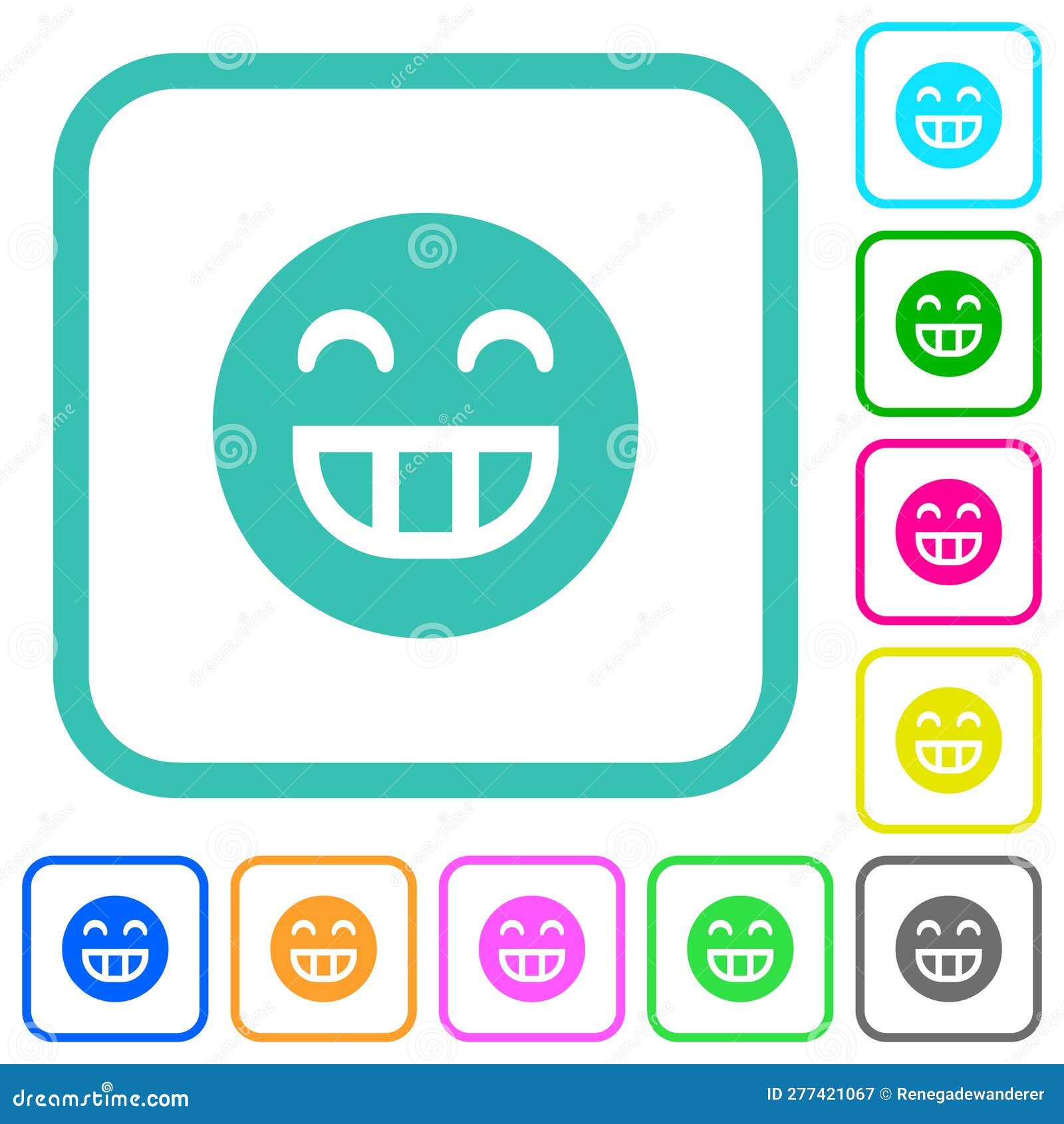 Laughing Emoticon Solid Vivid Colored Flat Icons Stock Vector ...
