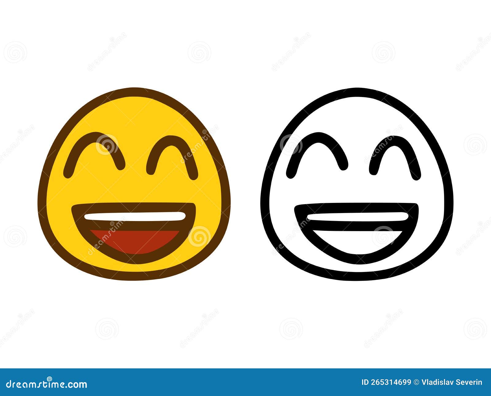 Laughing Emoticon in Two Style Stock Vector - Illustration of icon ...