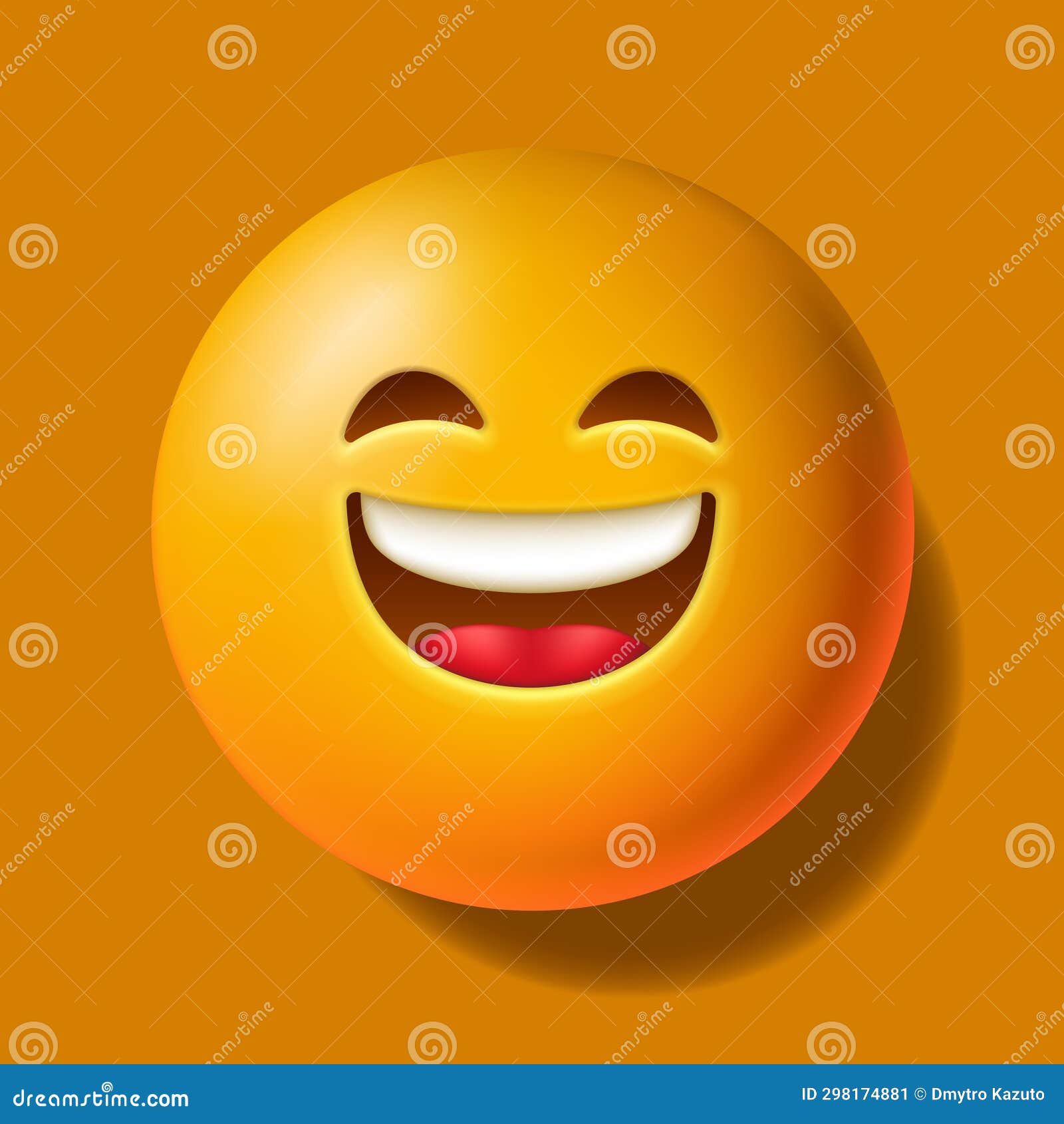 Laughing Emoticon. Vector Clipart Isolated on Yellow Background 向量例证 ...