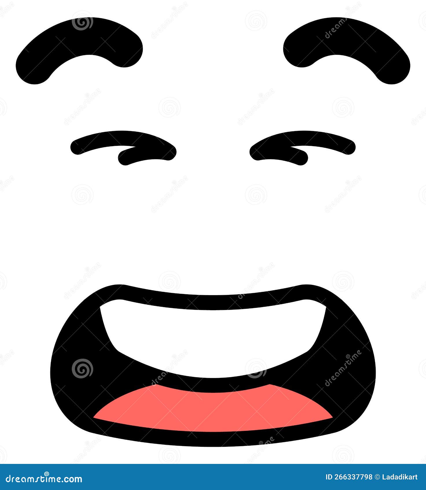 Laughing Expression in Comic Style. Happy Cartoon Face Stock Vector ...