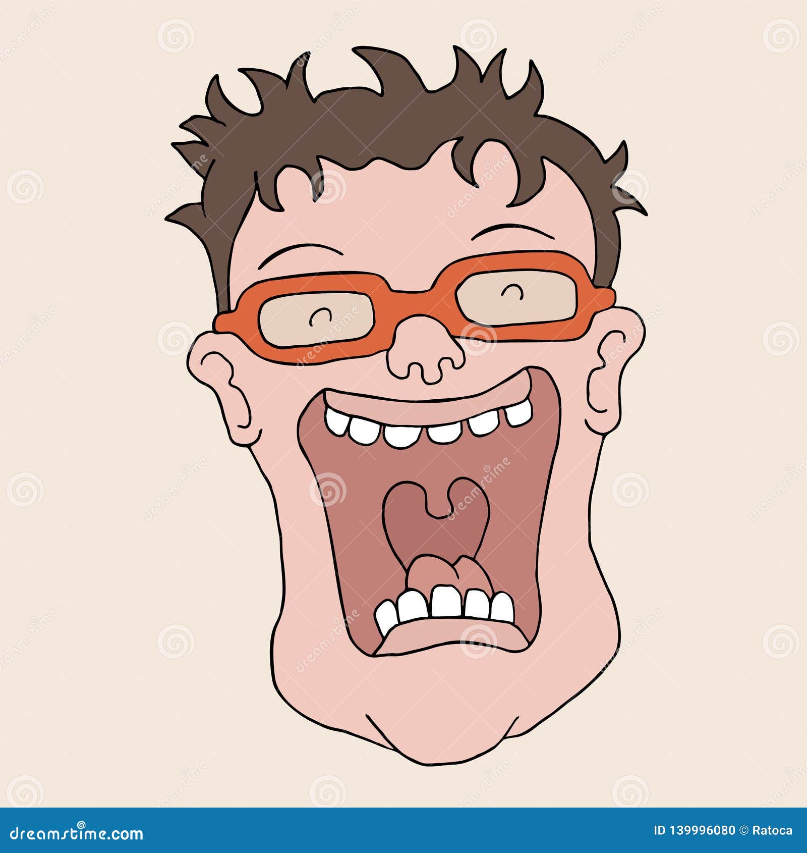 Laughing expression draw stock vector. Illustration of comedy - 139996080