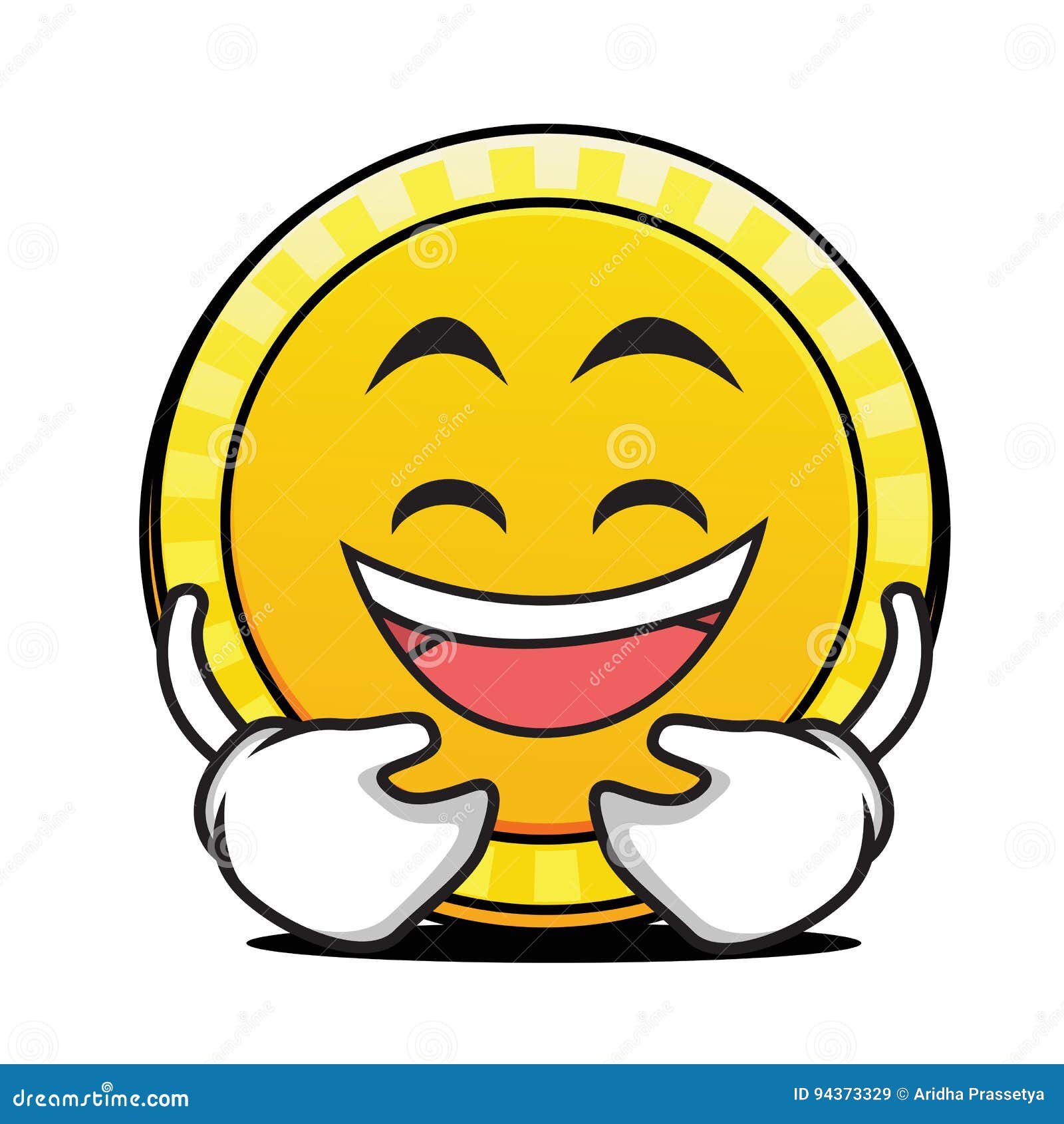 Laughing Face Coin Cartoon Character Stock Vector - Illustration of ...