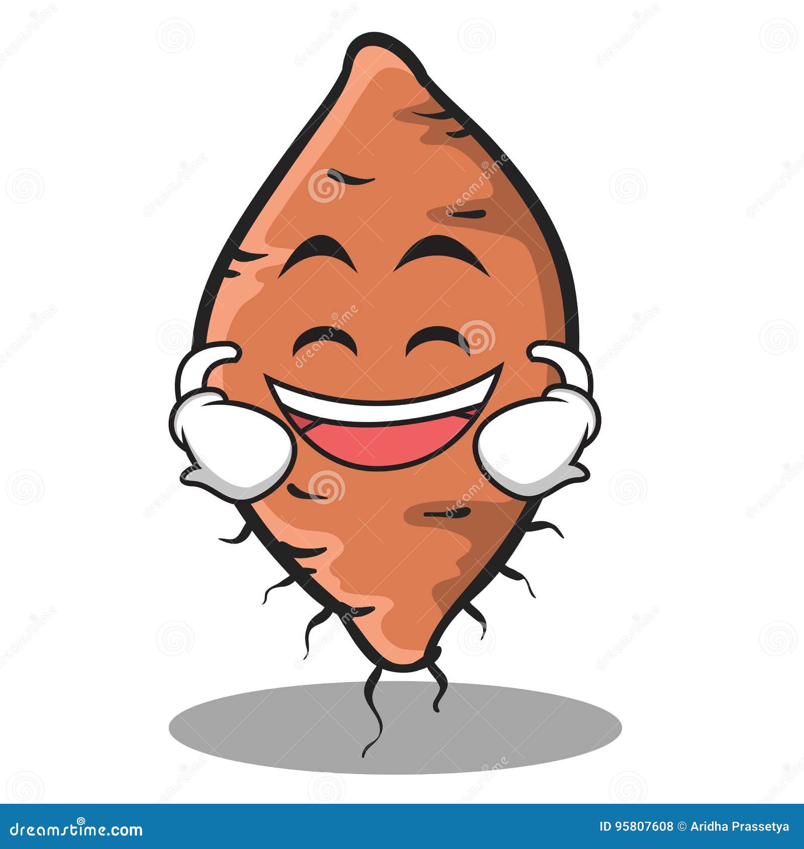 Laughing Face Yam Character Cartoon Style Stock Vector - Illustration ...