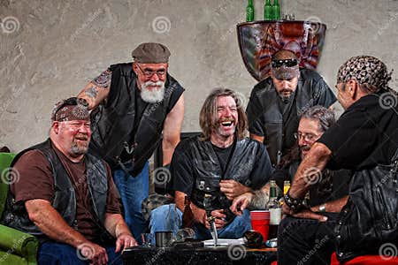 Laughing Gang Members stock photo. Image of hair, beard - 27174358