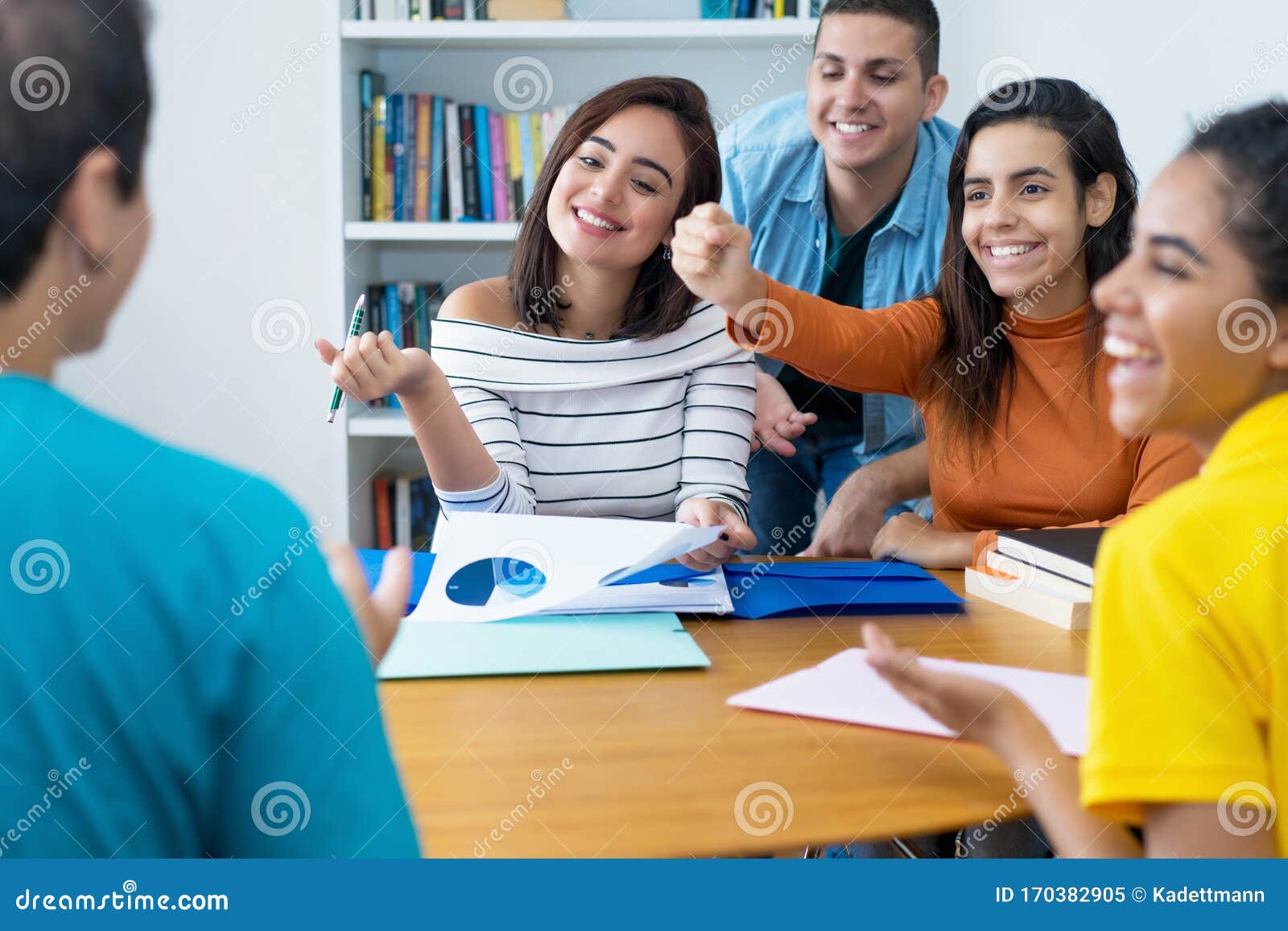 Laughing Group of American and Hispanic and Arabic Students Stock Image ...