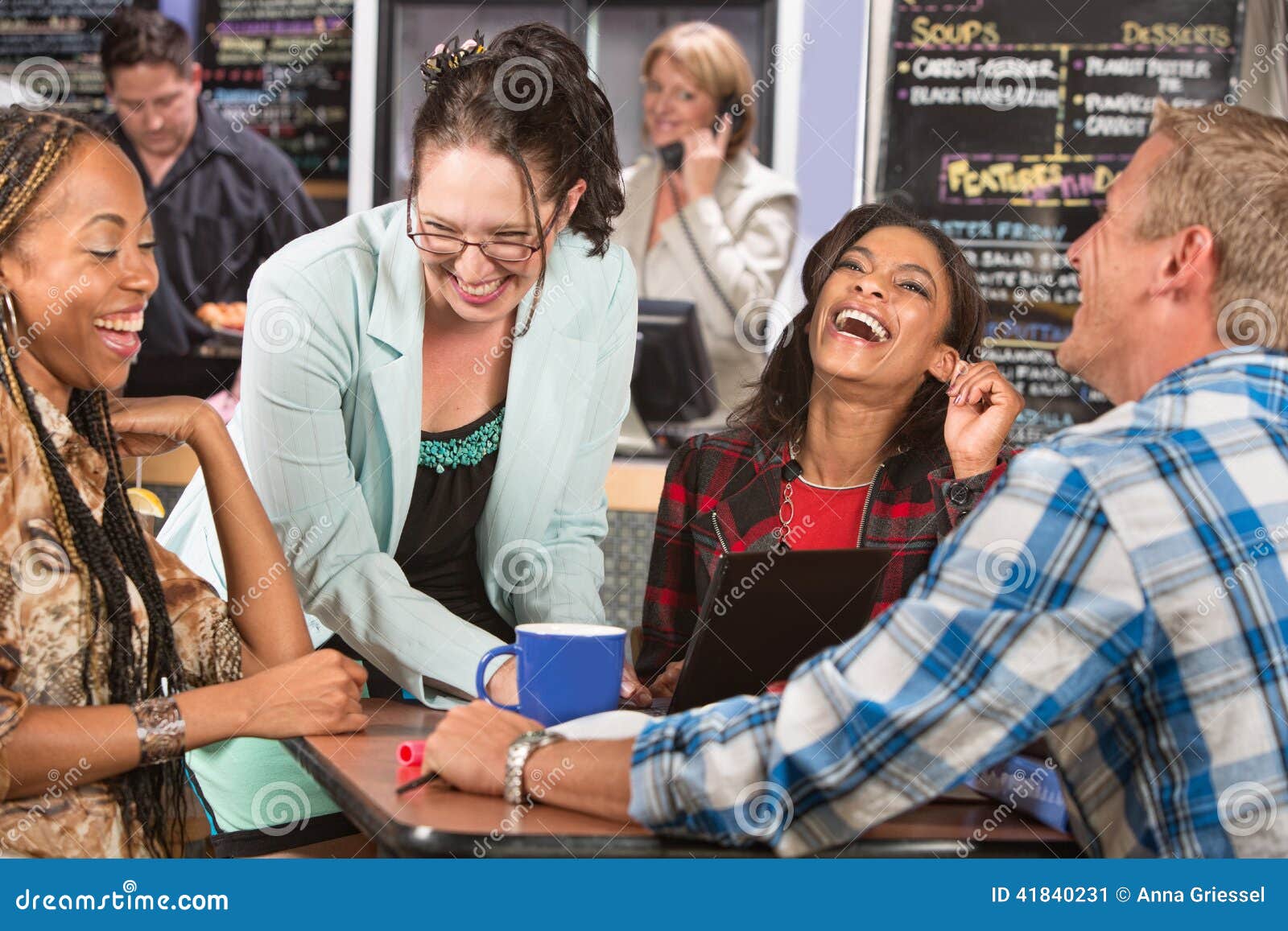 Laughing Group of Students stock image. Image of laptop - 41840231