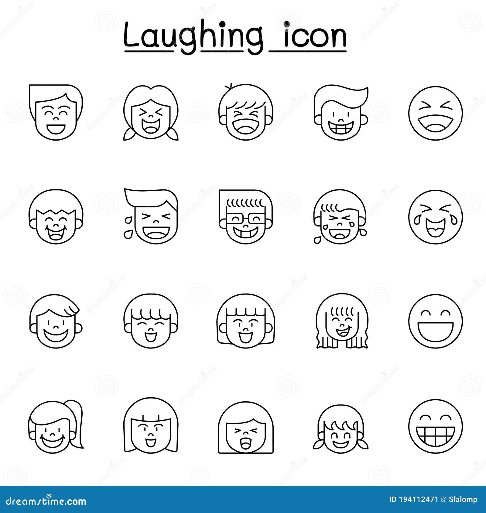 Laughing Icon Vector From Classics Collection Thin Line Laughing
