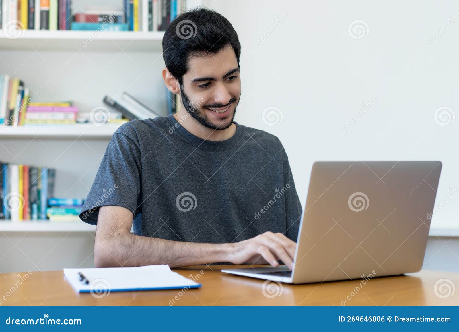Laughing Israeli it Specialist at Work at Computer Stock Photo - Image ...