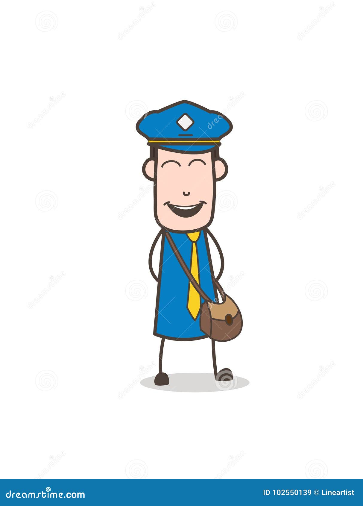 Comic Mailman Unamused Face Expression Royalty-Free Stock Image ...