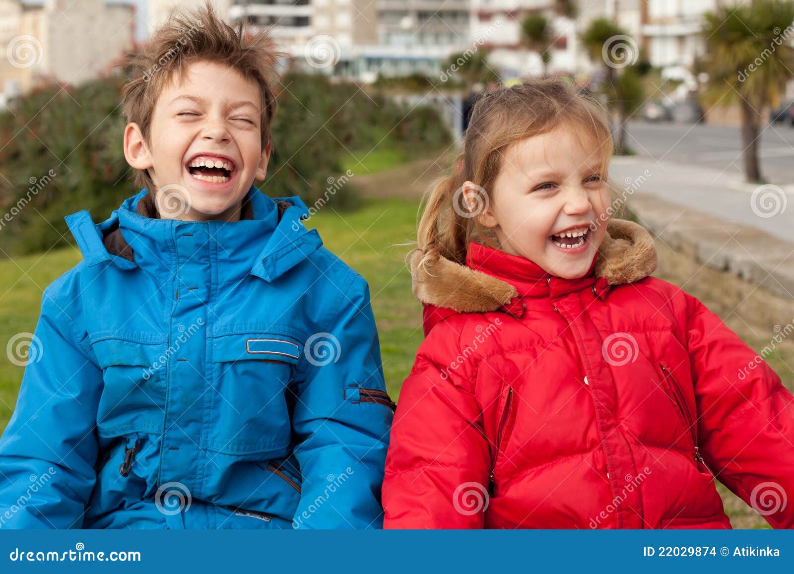 Laughing kids stock photo. Image of girl, children, outside - 22029874