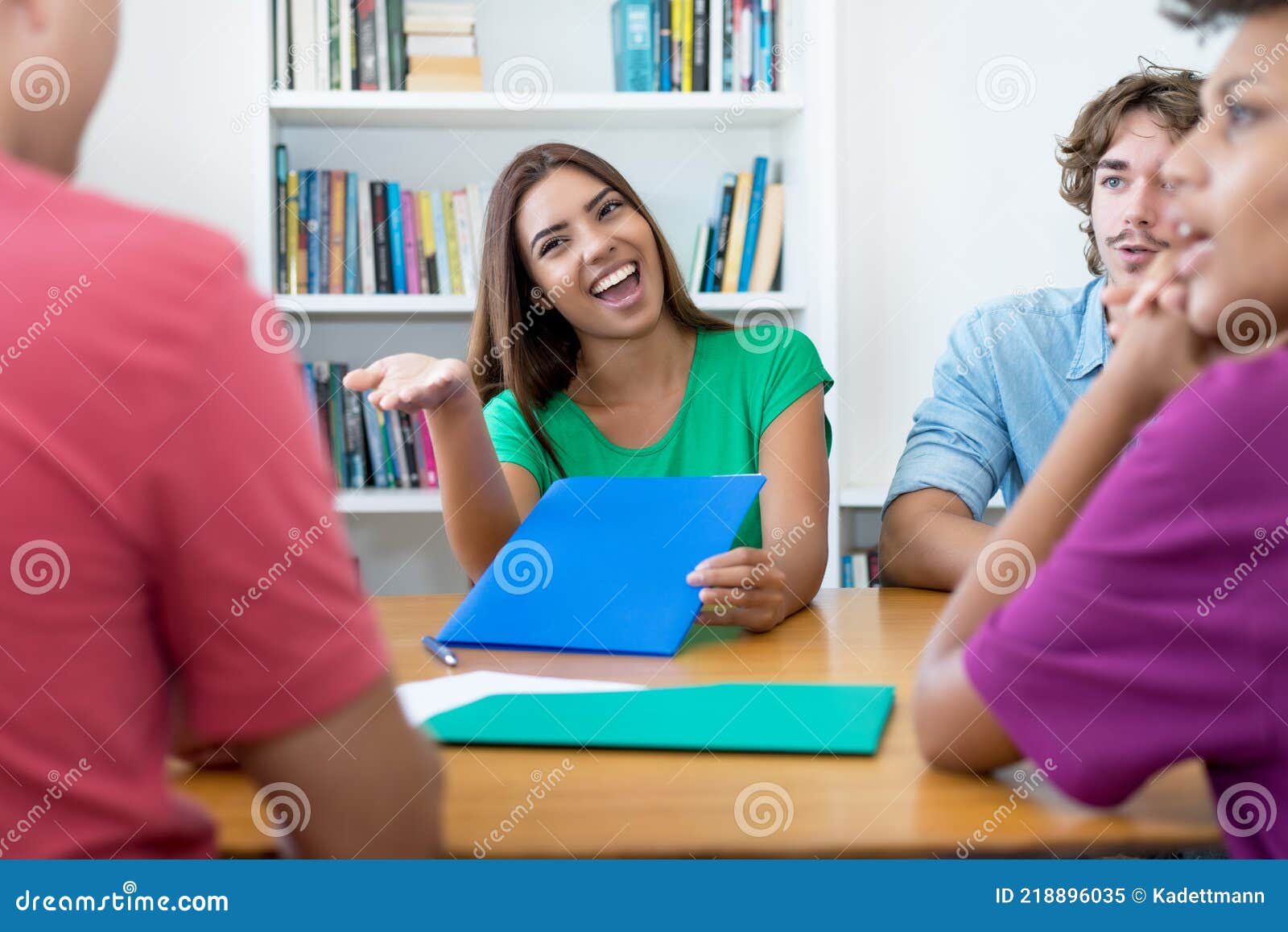 Laughing and Learning Group of Multi Ethnic Students Stock Image ...