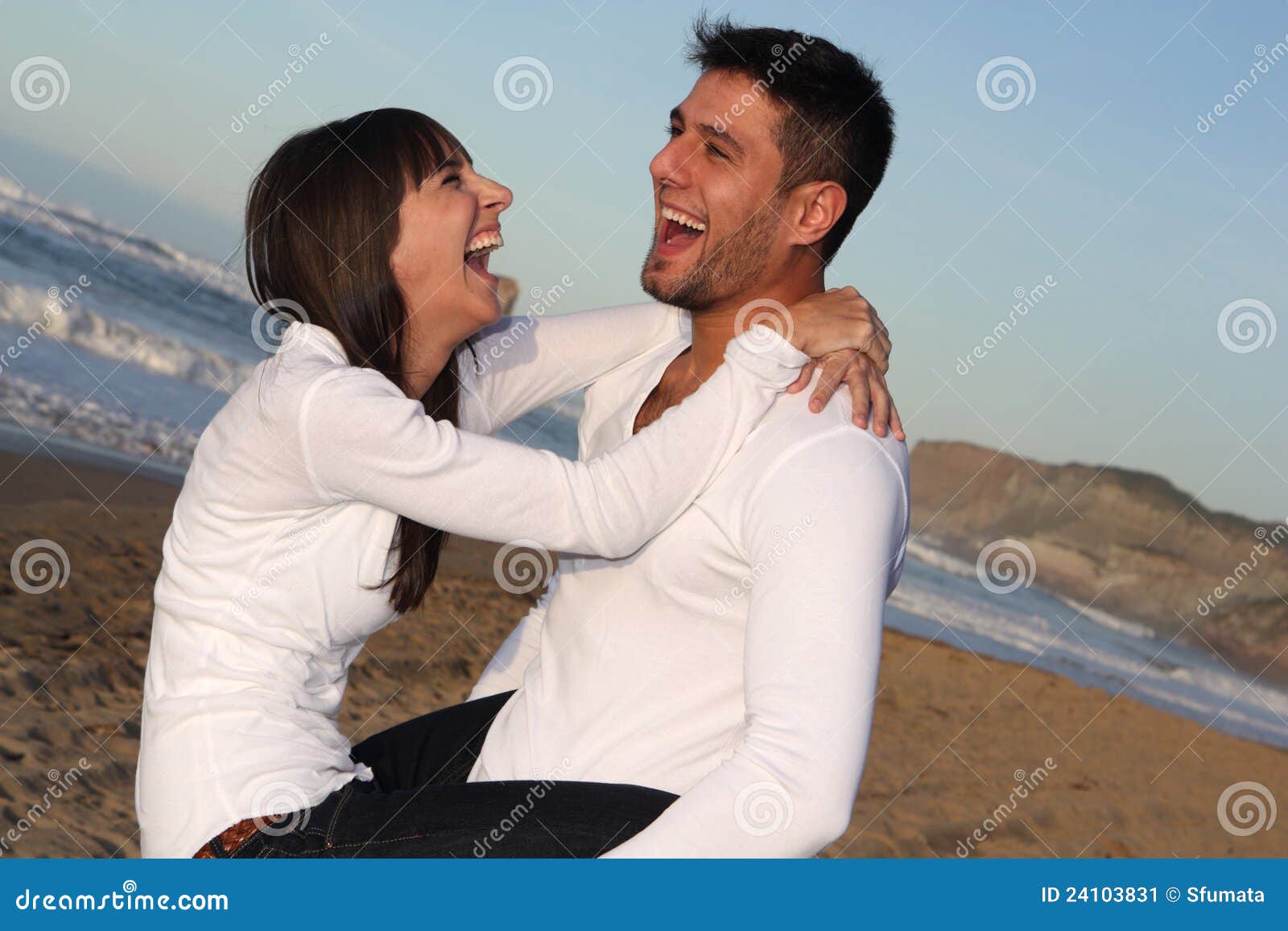 Laughing lovers. stock image. Image of young, affection - 24103831