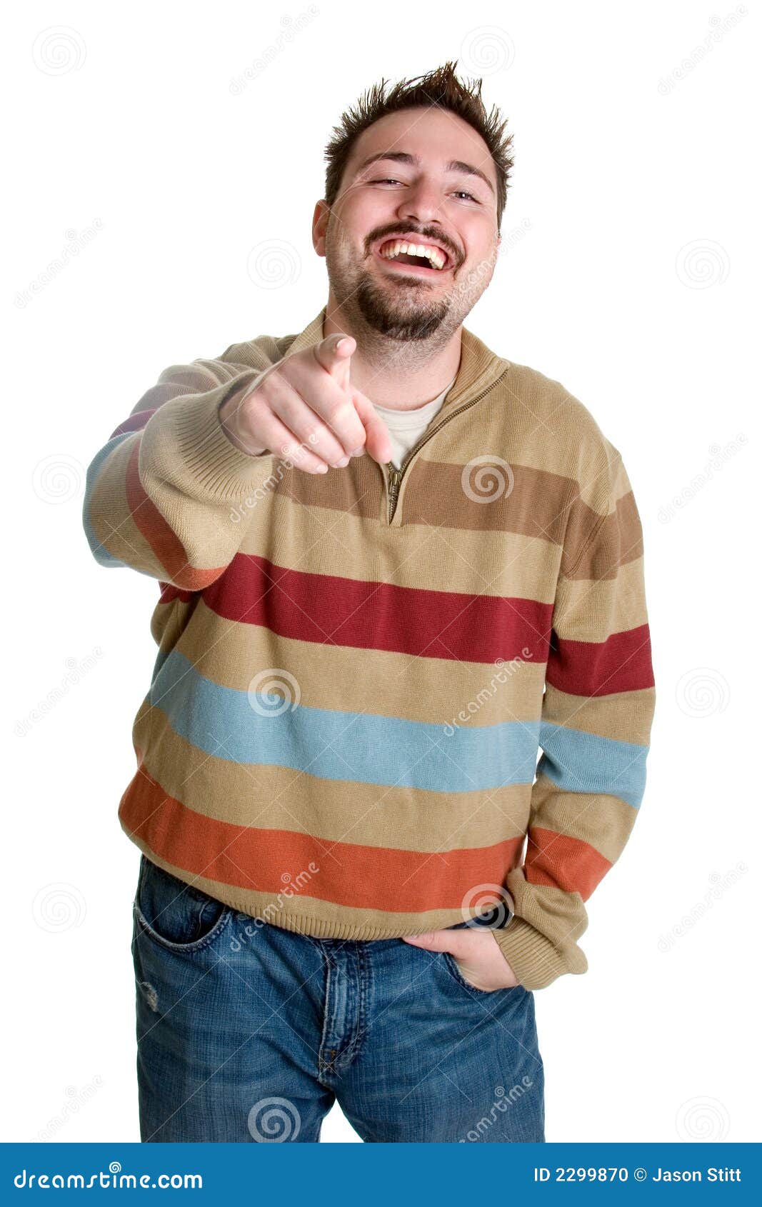 Laughing Man stock photo. Image of laughing, beard, jeans - 2299870