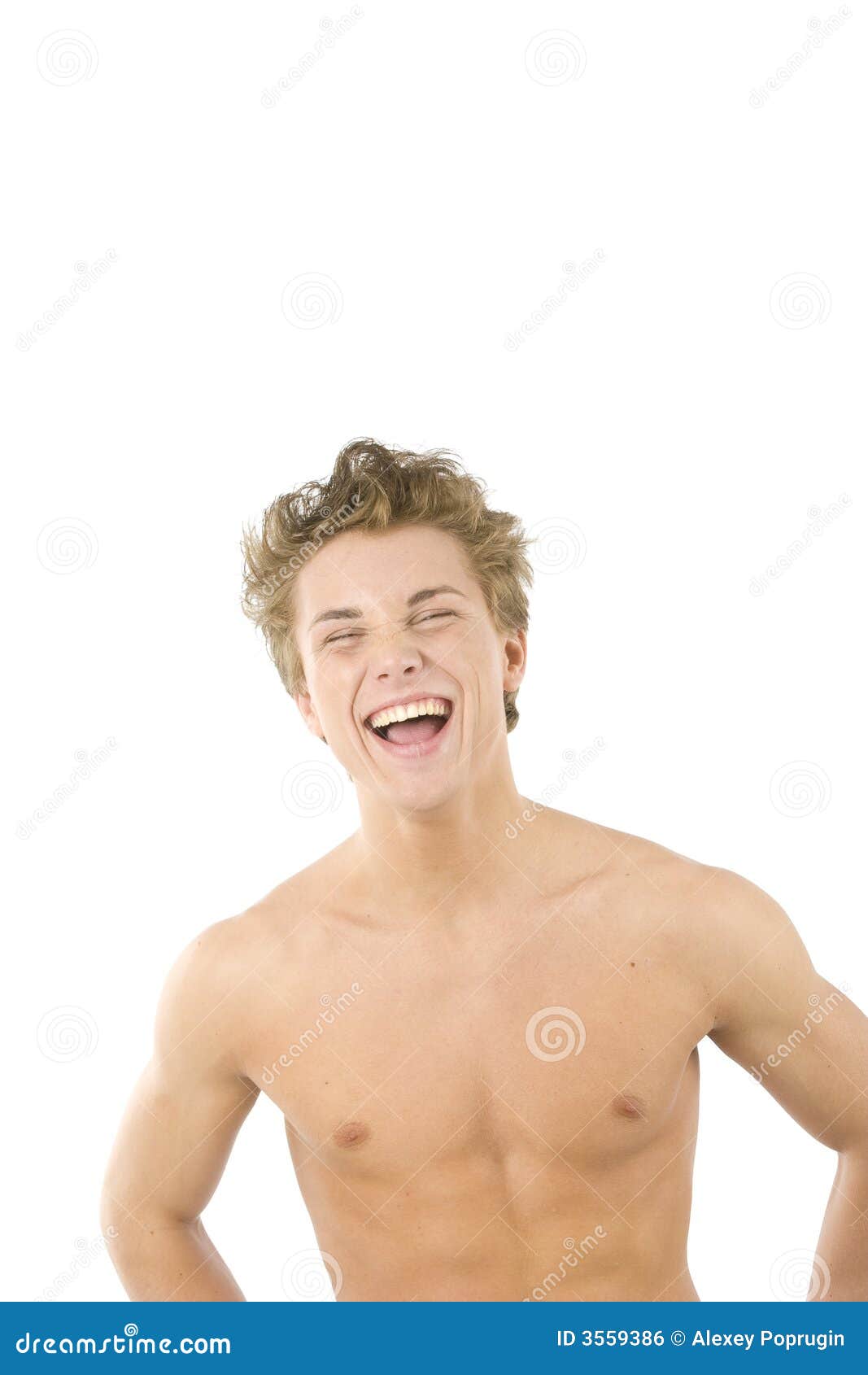 Laughing man stock photo. Image of looking, body, hair - 3559386