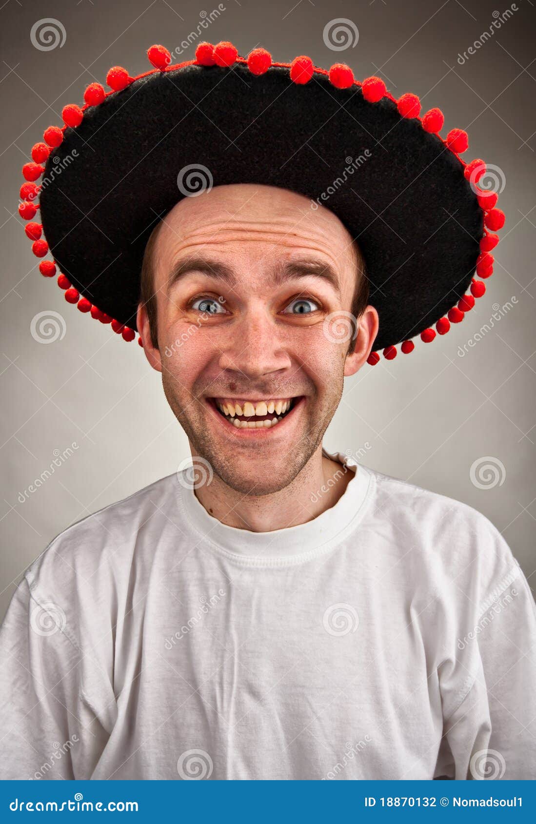 Laughing Man in Sombrero Hat Stock Photo - Image of bizarre, adults ...