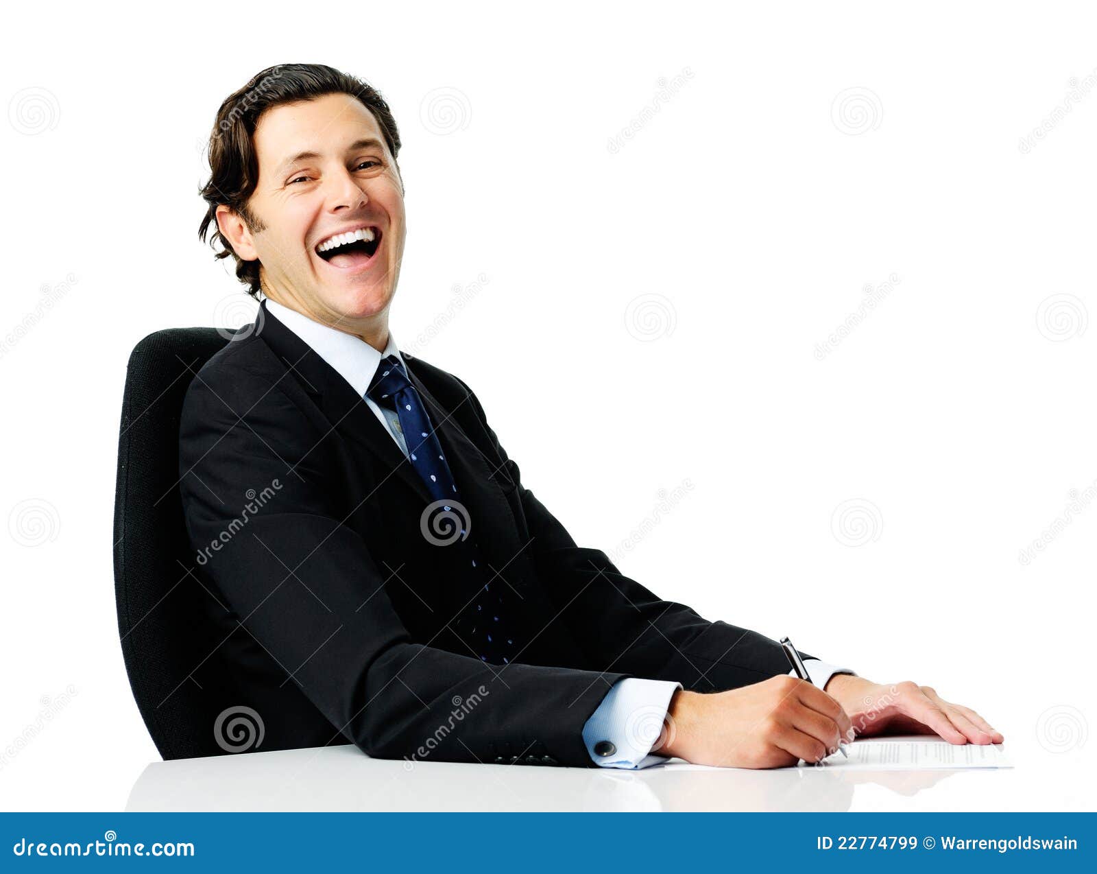 Laughing man at work stock image. Image of occupation - 22774799