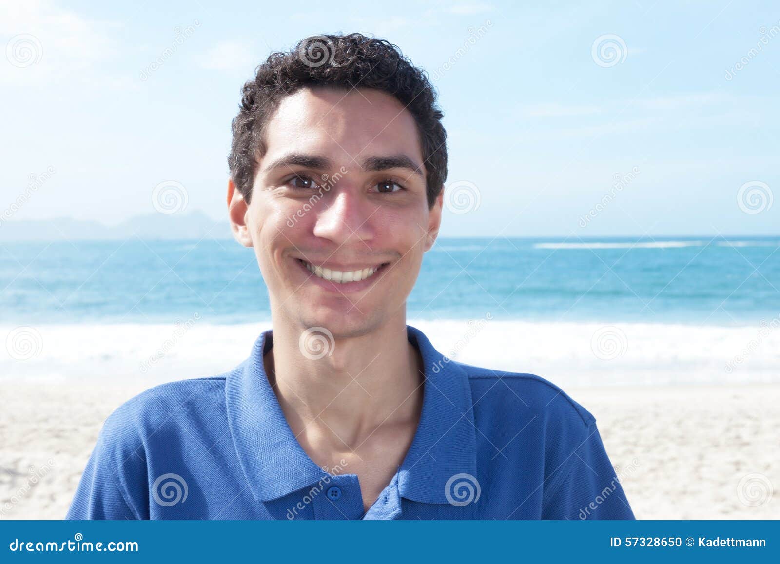 Laughing Mexican Guy at Beach Stock Photo - Image of charming ...