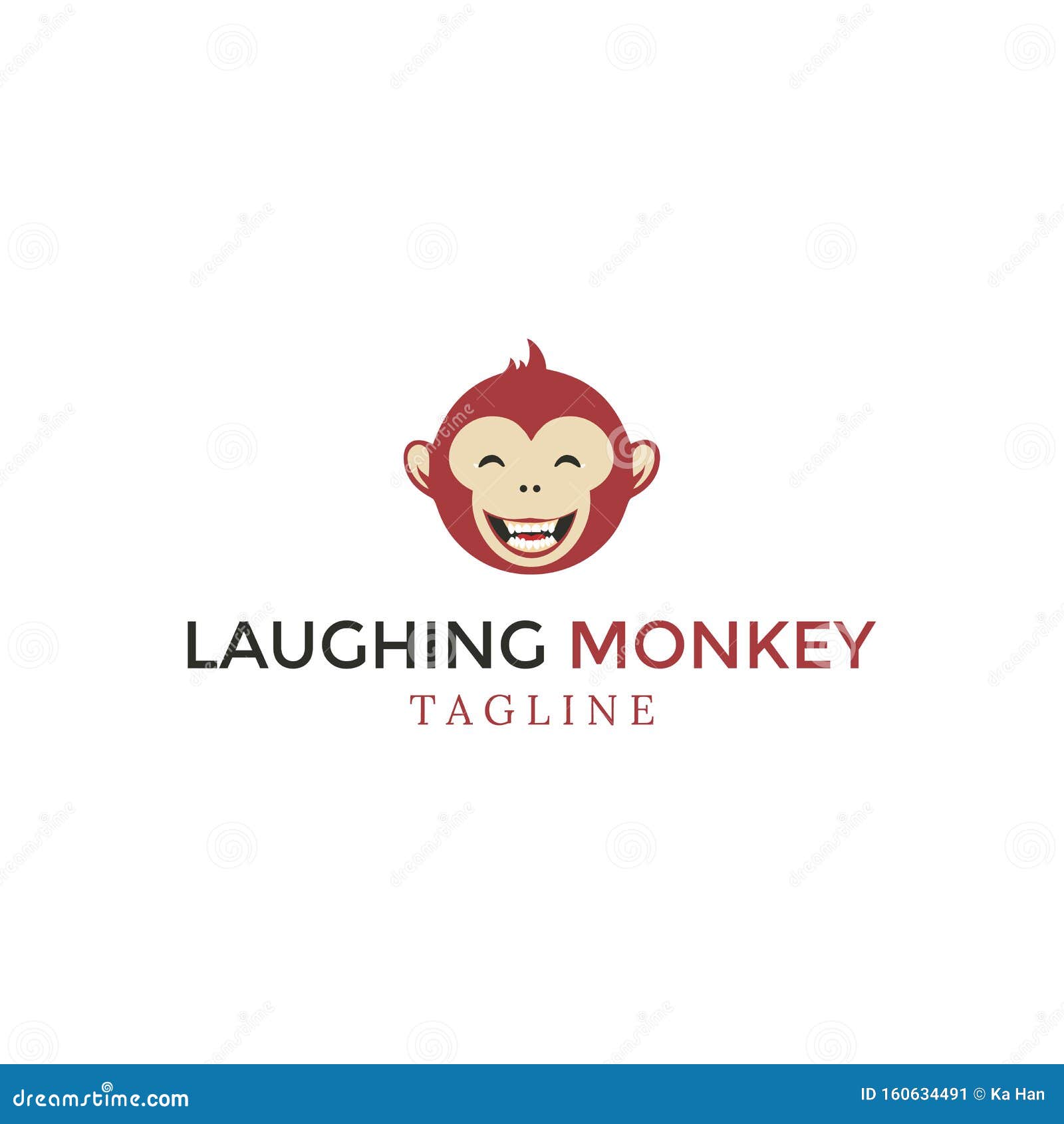 Laughing Monkey Logo for Your Company Stock Vector - Illustration of ...