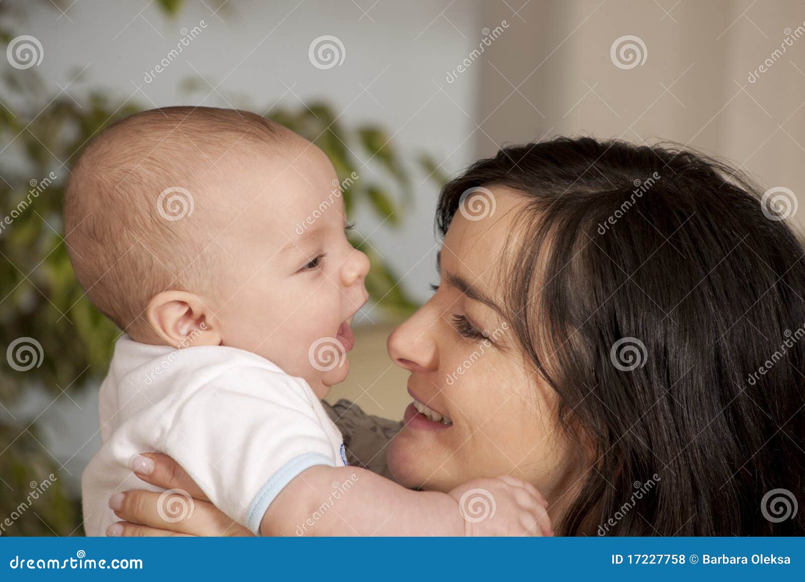 Laughing mother and baby stock photo. Image of nanny - 17227758