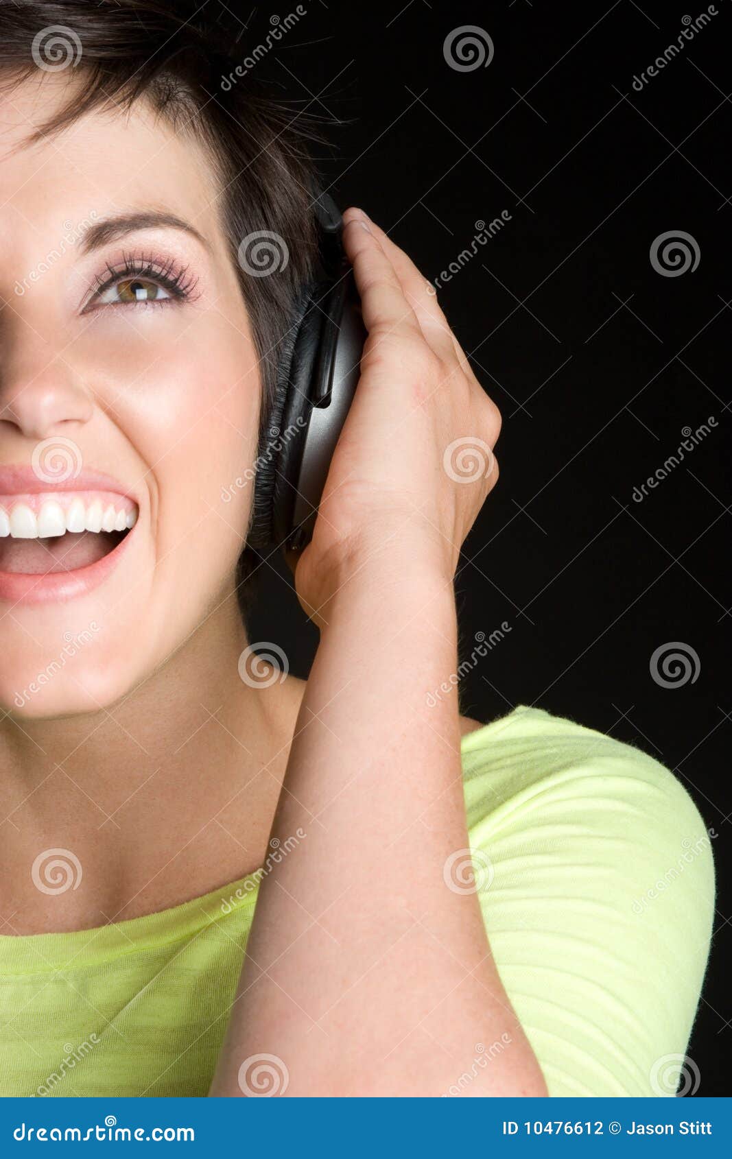 Laughing Music Girl stock photo. Image of pretty, teenage - 10476612