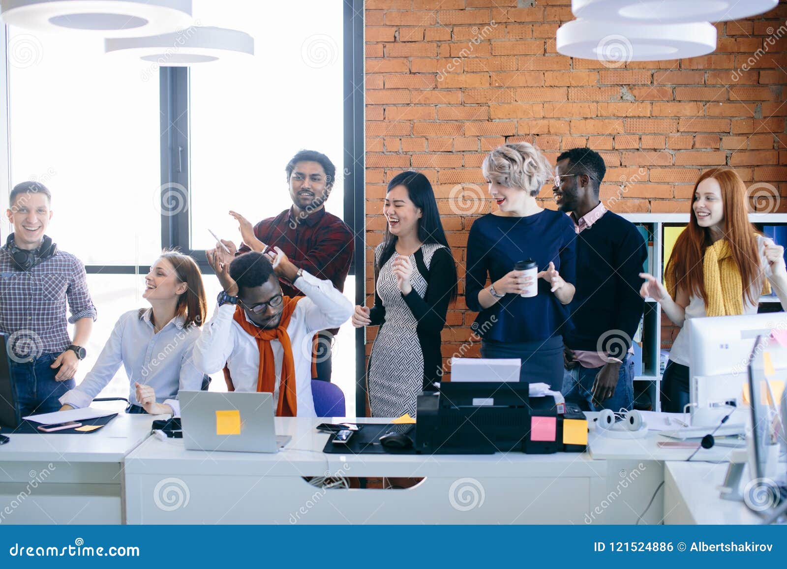 Laughing Office Workers are Making Fun of Chief Stock Photo - Image of ...
