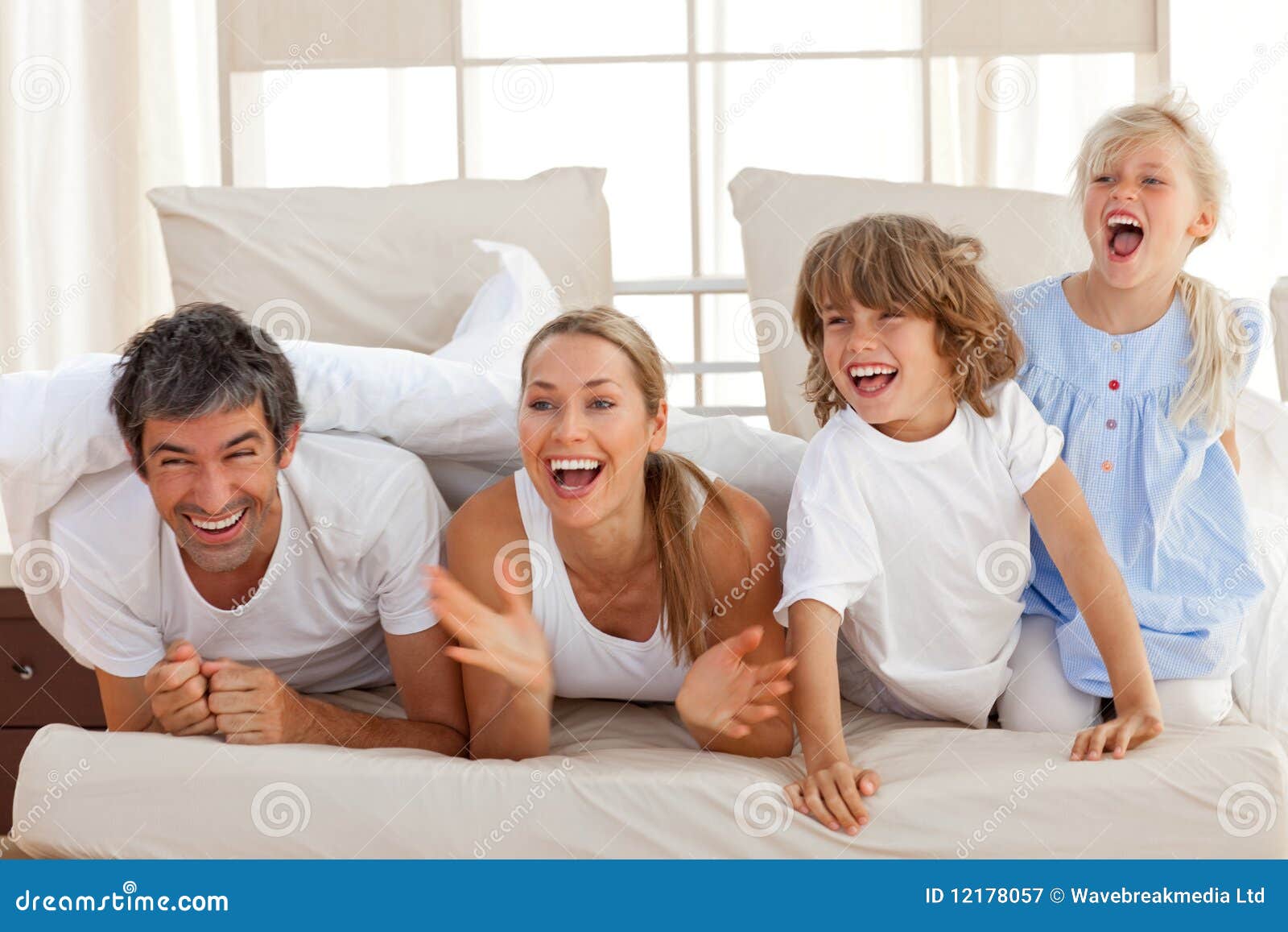 Laughing Parents Playing with Their Children Stock Image - Image of ...