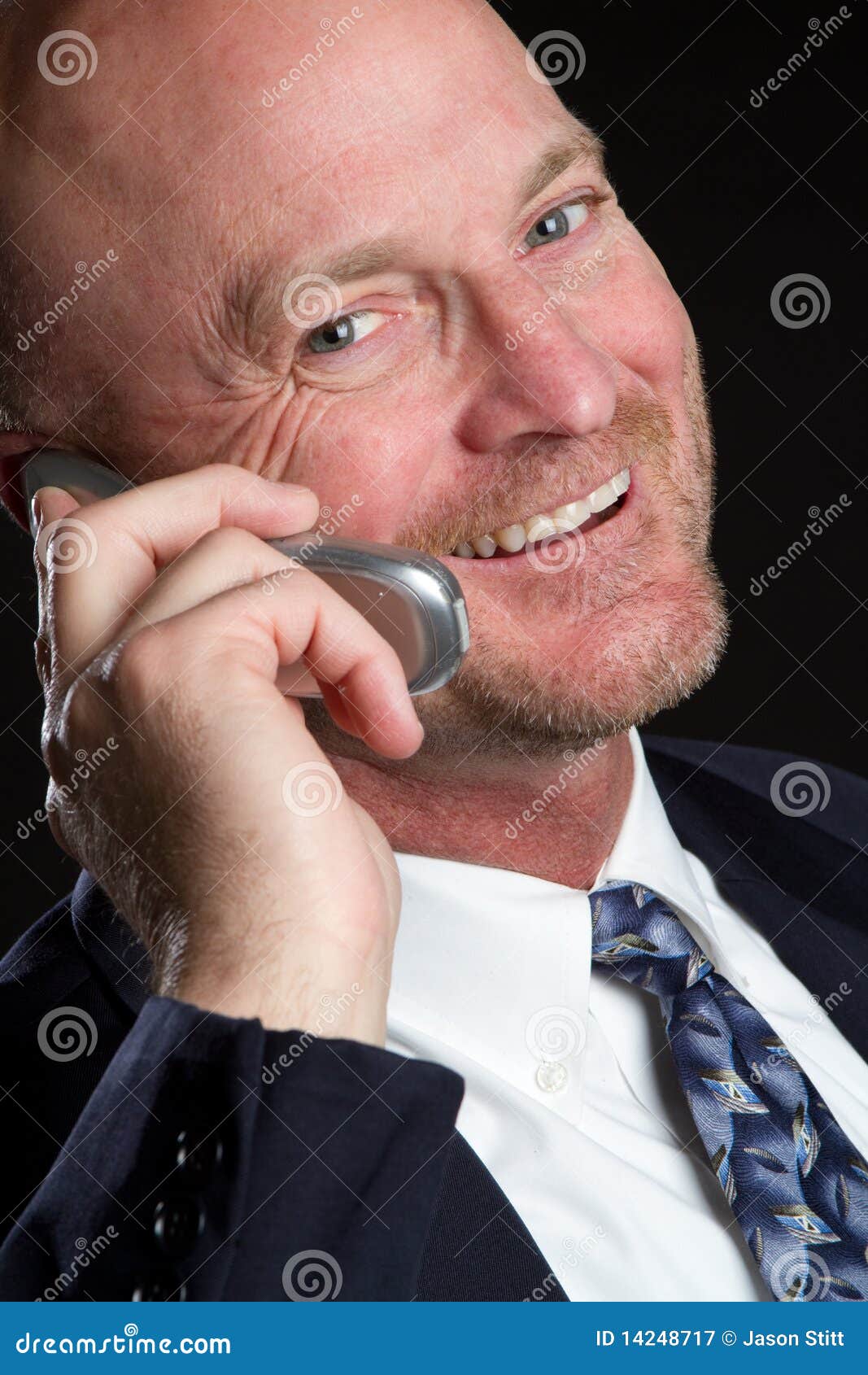Laughing Phone Man stock image. Image of happy, aged - 14248717