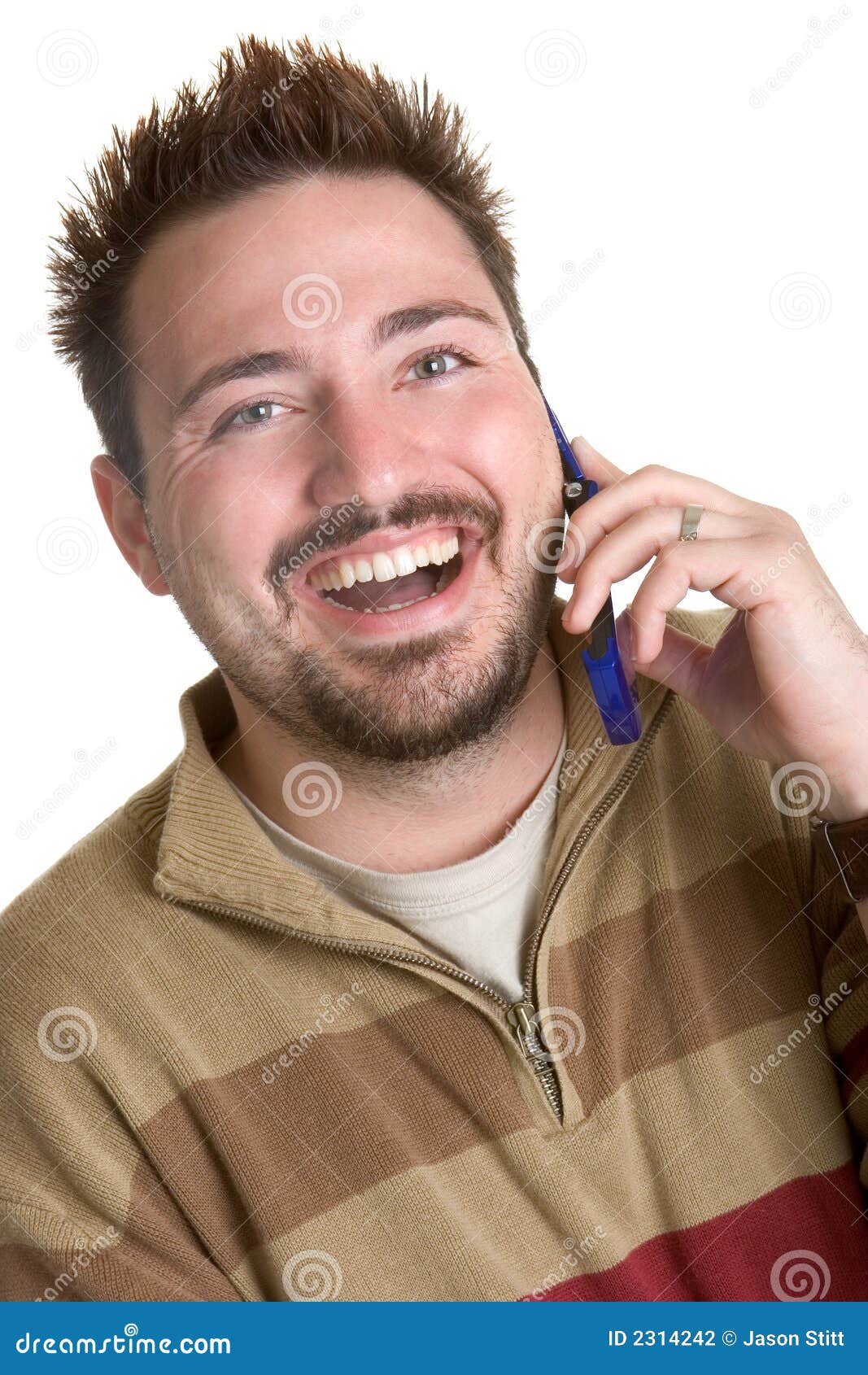 Laughing Phone Man stock photo. Image of handsome, background - 2314242