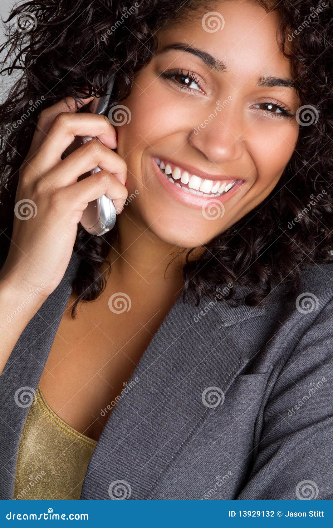 Laughing Phone Woman stock photo. Image of girls, curls - 13929132