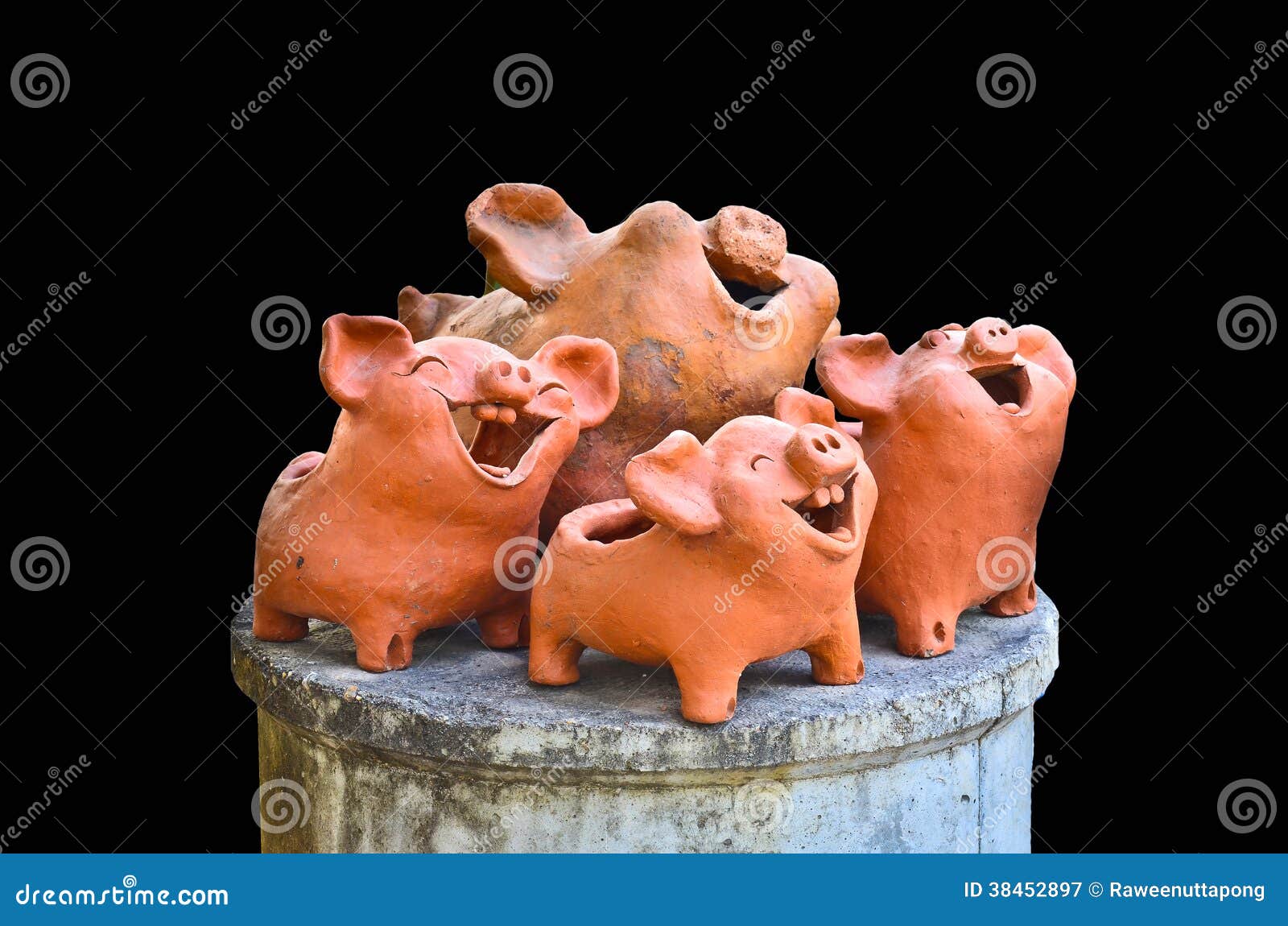 Laughing pig statue stock image. Image of artist, ceramic - 38452897