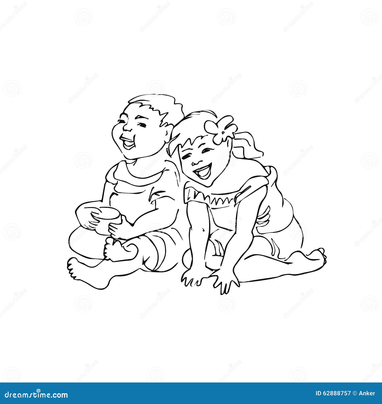 Laughing playing children stock vector. Illustration of laugh - 62888757