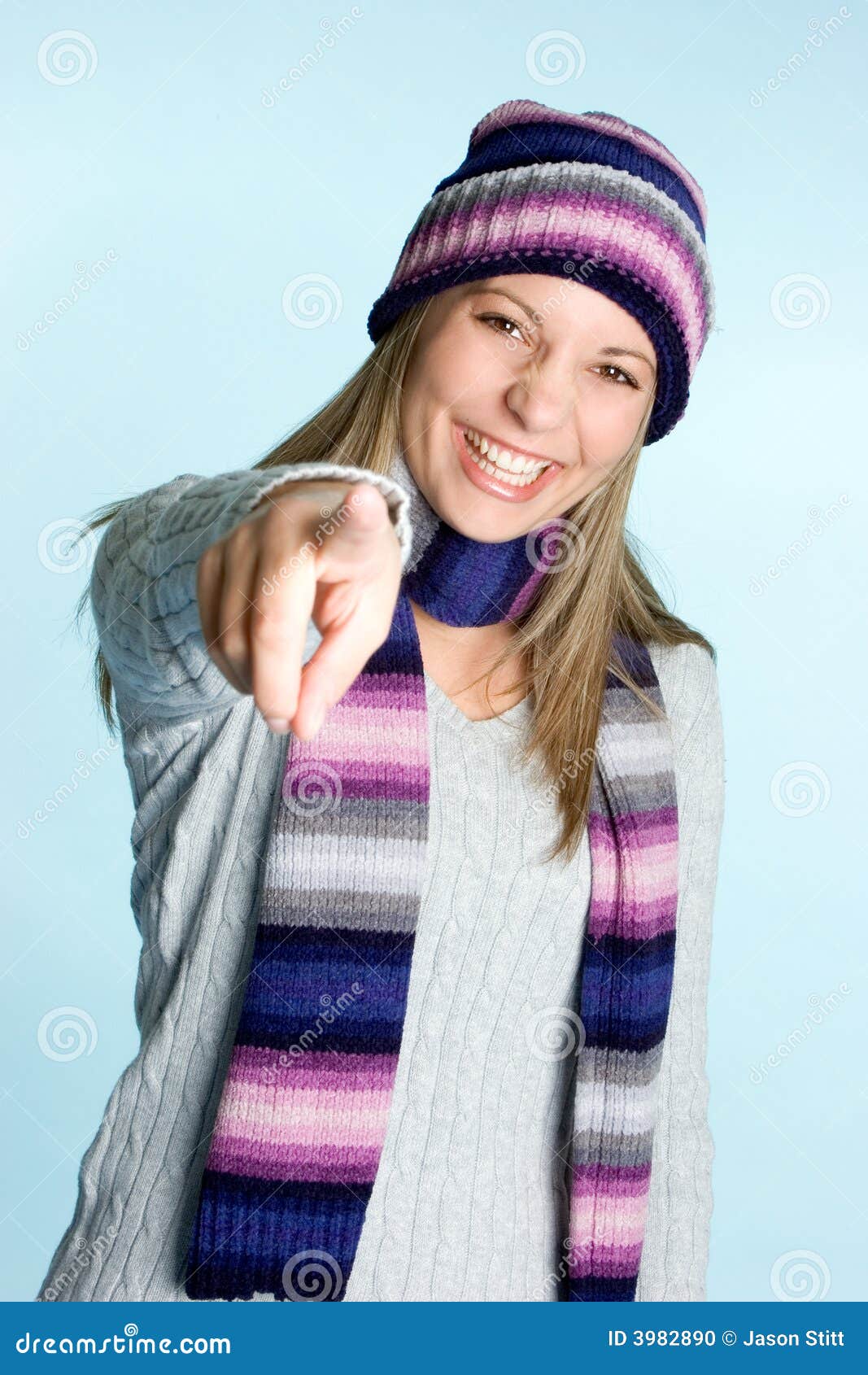 Laughing Pointing Girl stock photo. Image of teen, smiling - 3982890