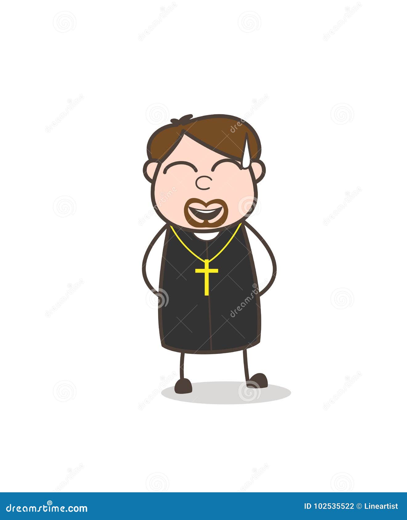 Laughing Priest Face Expression Vector Stock Illustration ...