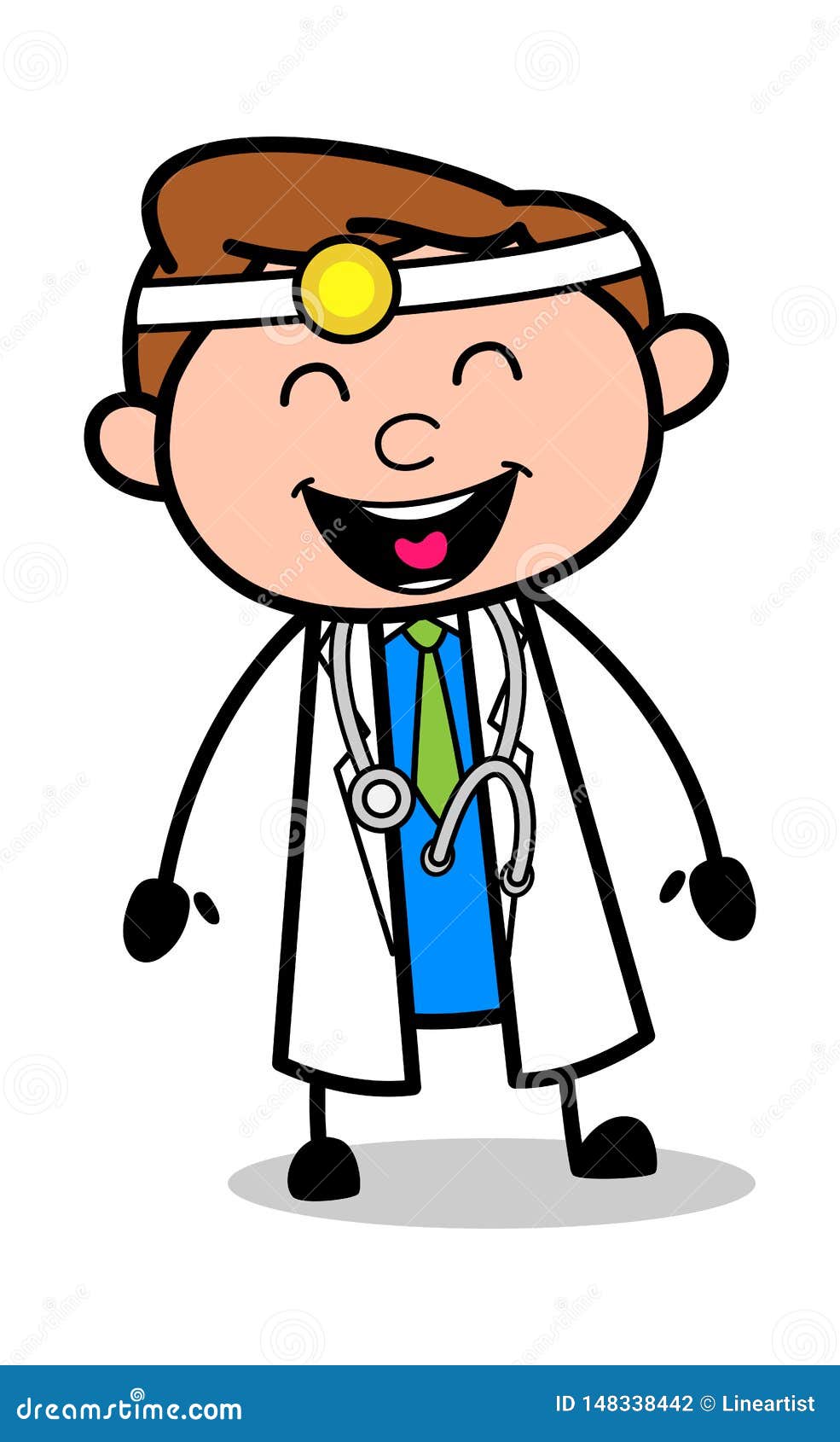 Laughing - Professional Cartoon Doctor Vector Illustration Stock ...