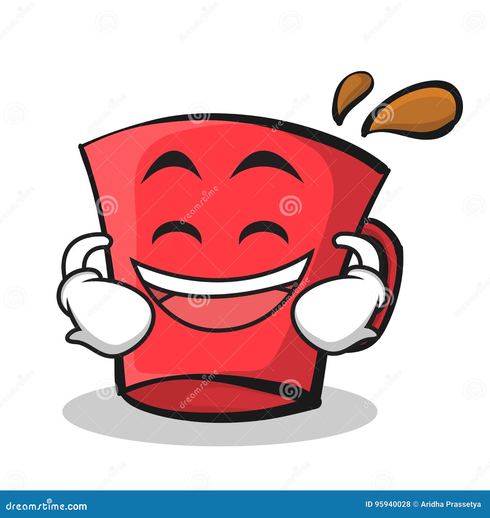 Laughing Red Glass Character Cartoon Stock Vector - Illustration of ...