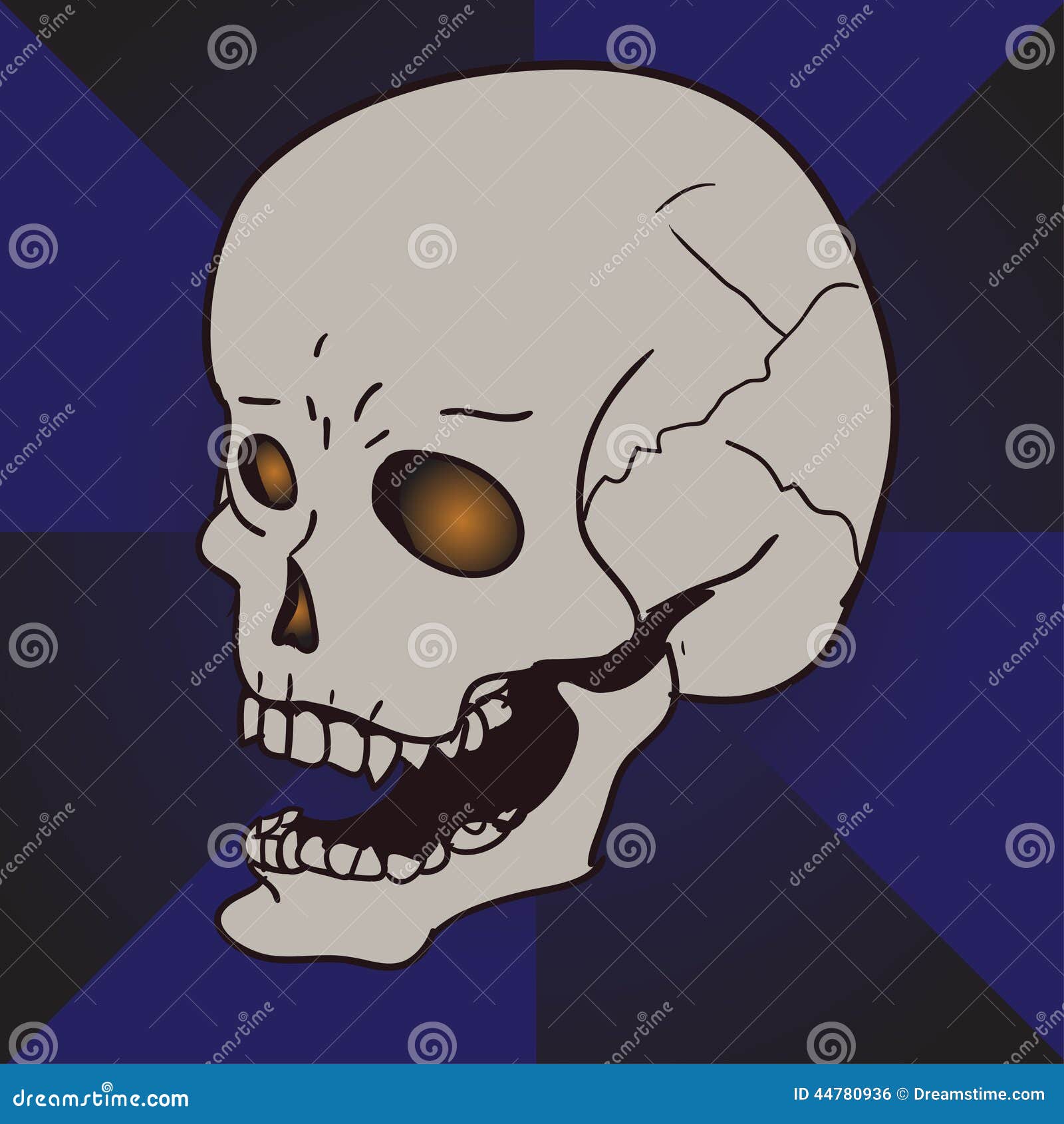 Cackling Cartoon Skull Stock Illustrations – 1 Cackling Cartoon Skull ...