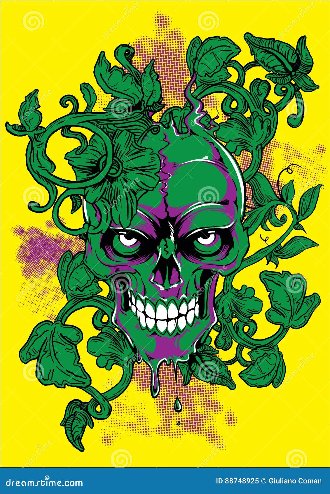 Laughing skull stock vector. Illustration of design, halloween - 88748925